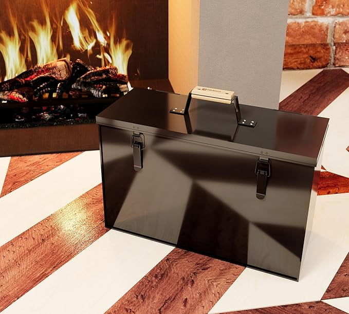 Fire Beauty Fireside Ash Carrier,Metal Ash Storage Box,3 Gallon Ash ...