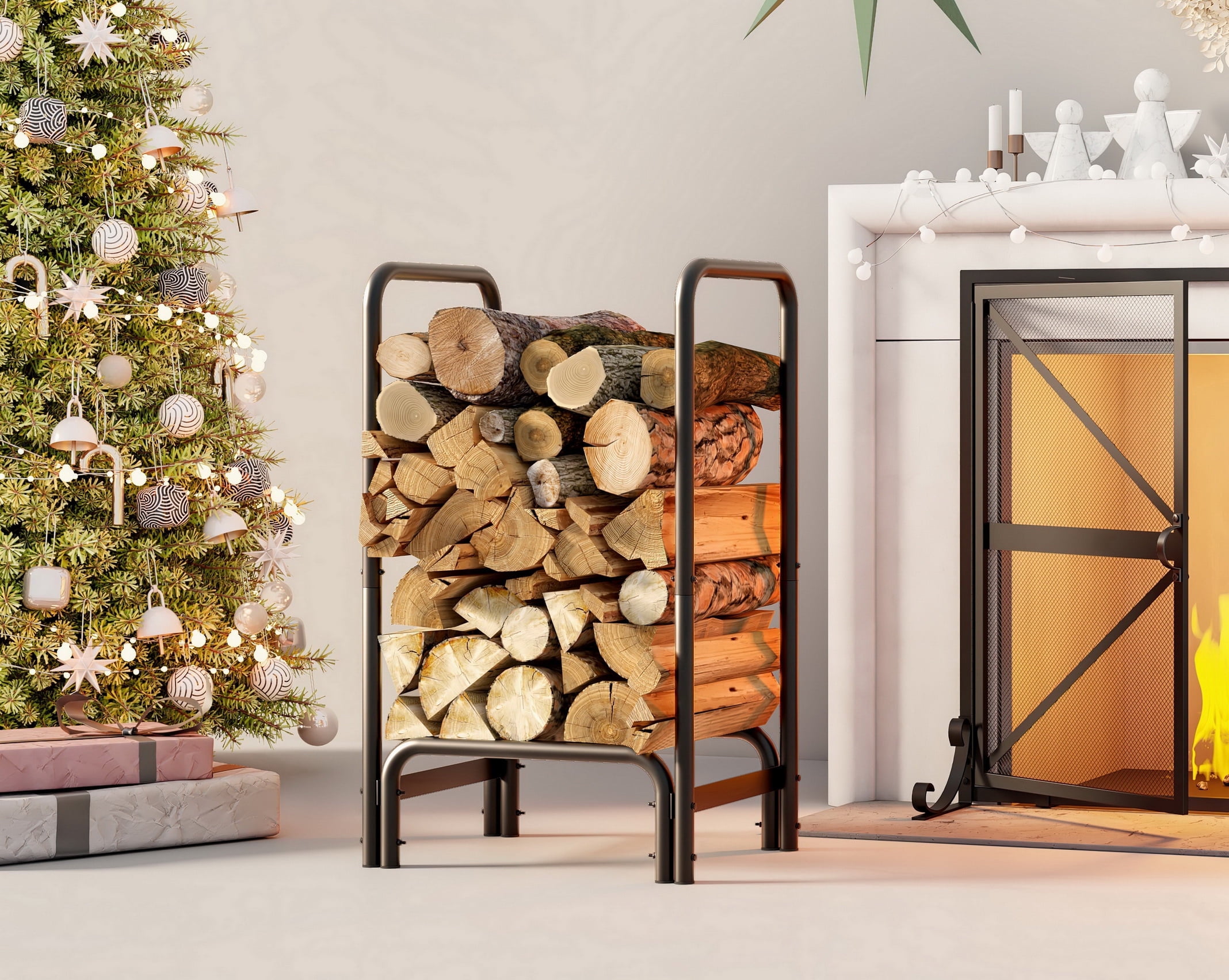 Fire Beauty Firewood Rack Log Holder,Log Storage Holder,Storage Rack ...
