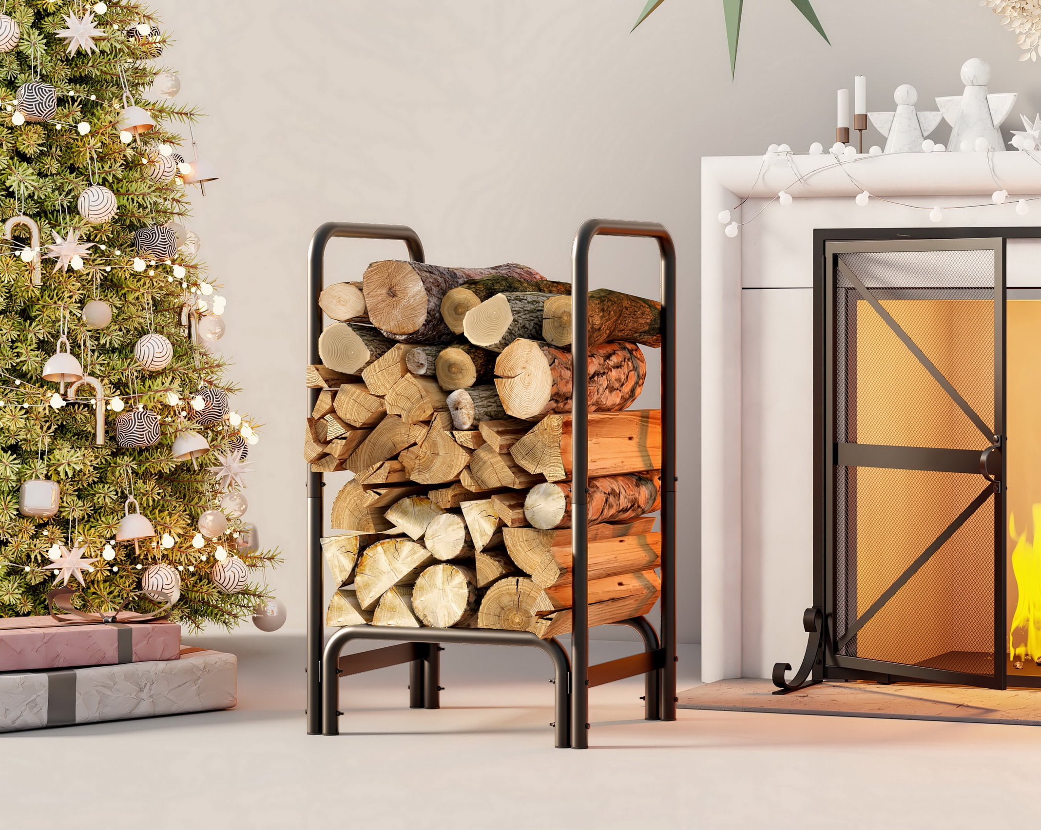 Fire Beauty Firewood Rack Log Holder,Log Storage Holder,Storage Rack ...