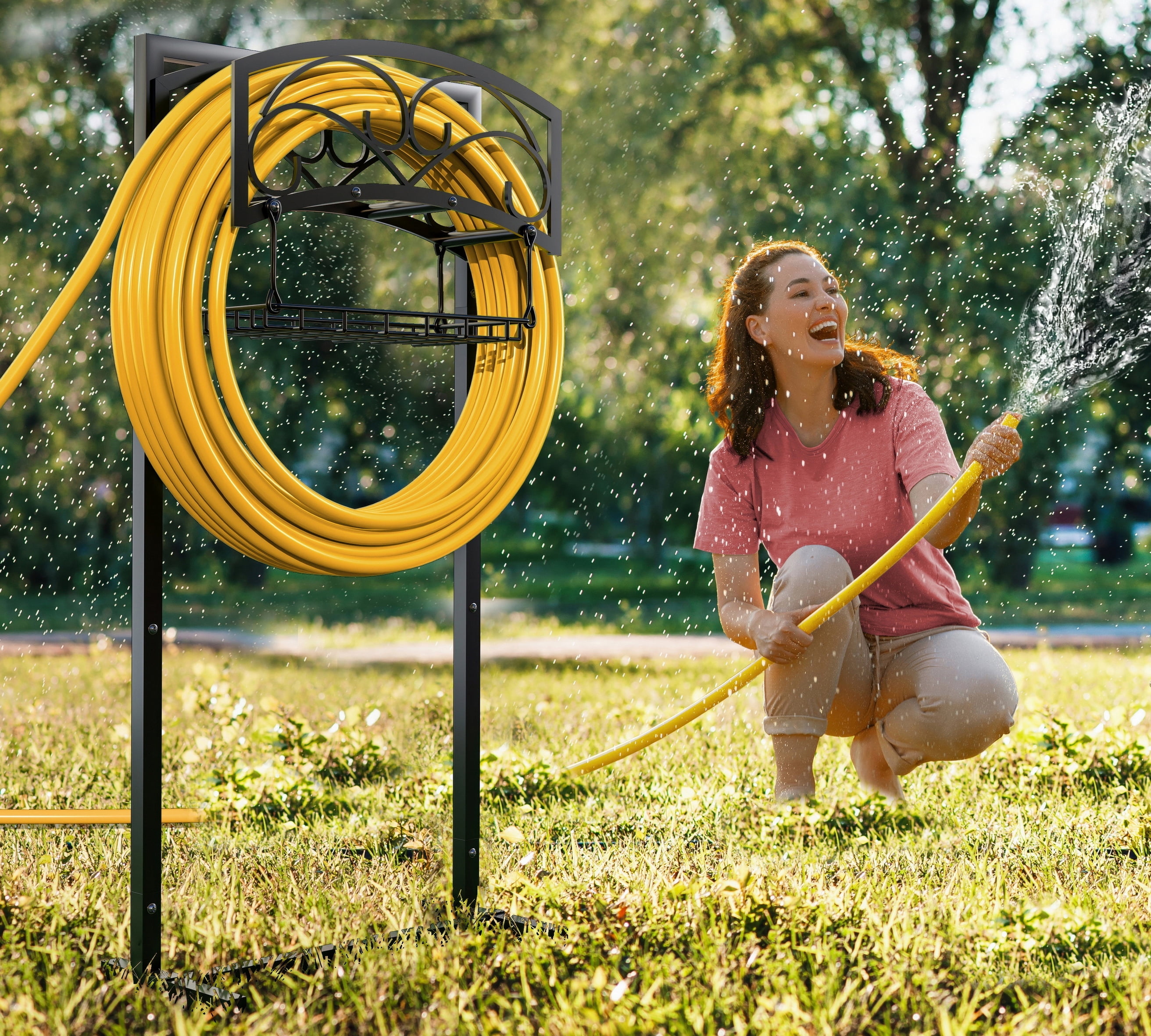 Fire Beauty Heavy Duty Garden Hose Holder - Freestanding & In-Ground ...