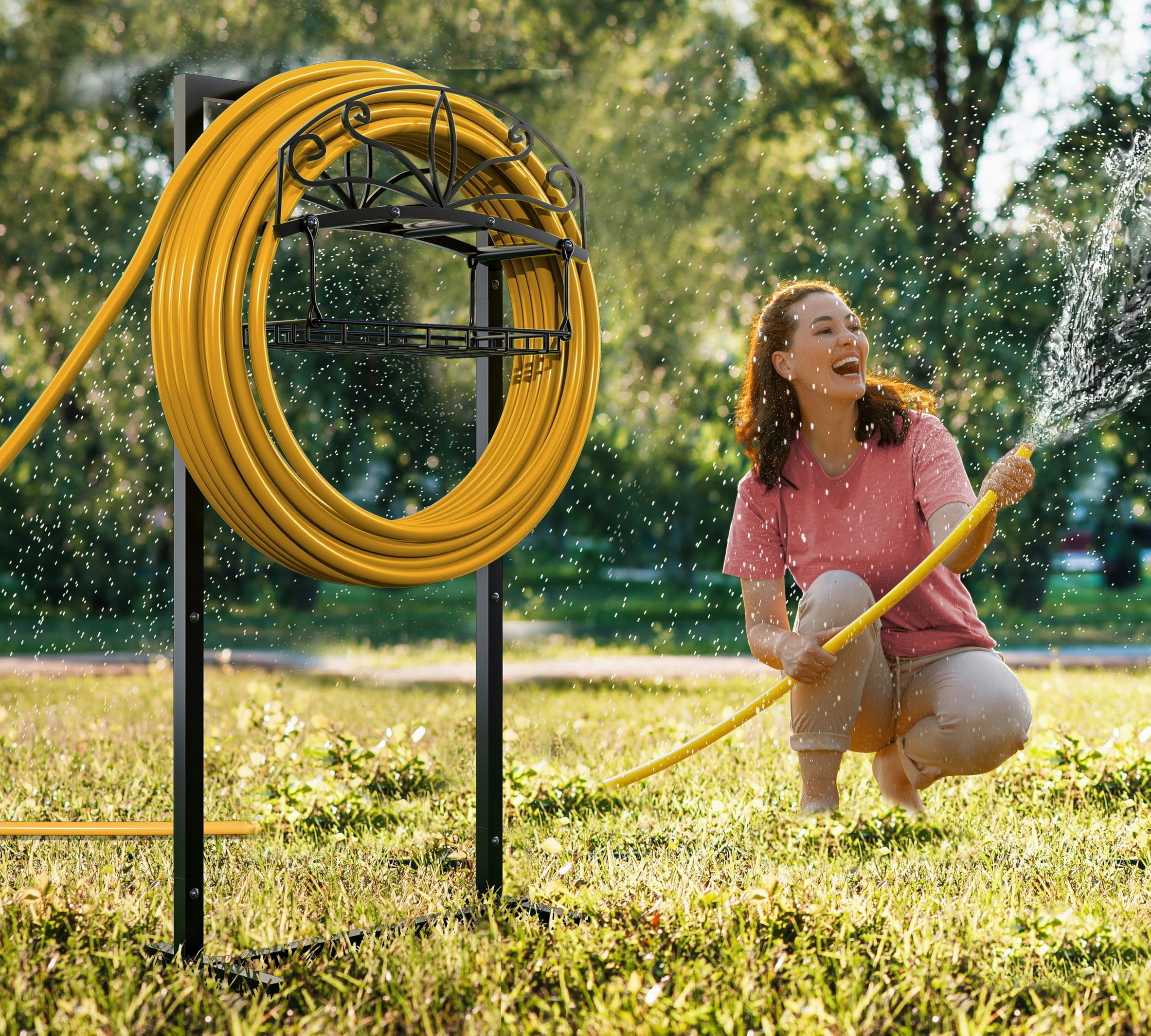 Fire Beauty Garden Hose Holder,Freestanding Water Hose Holder,In ground ...