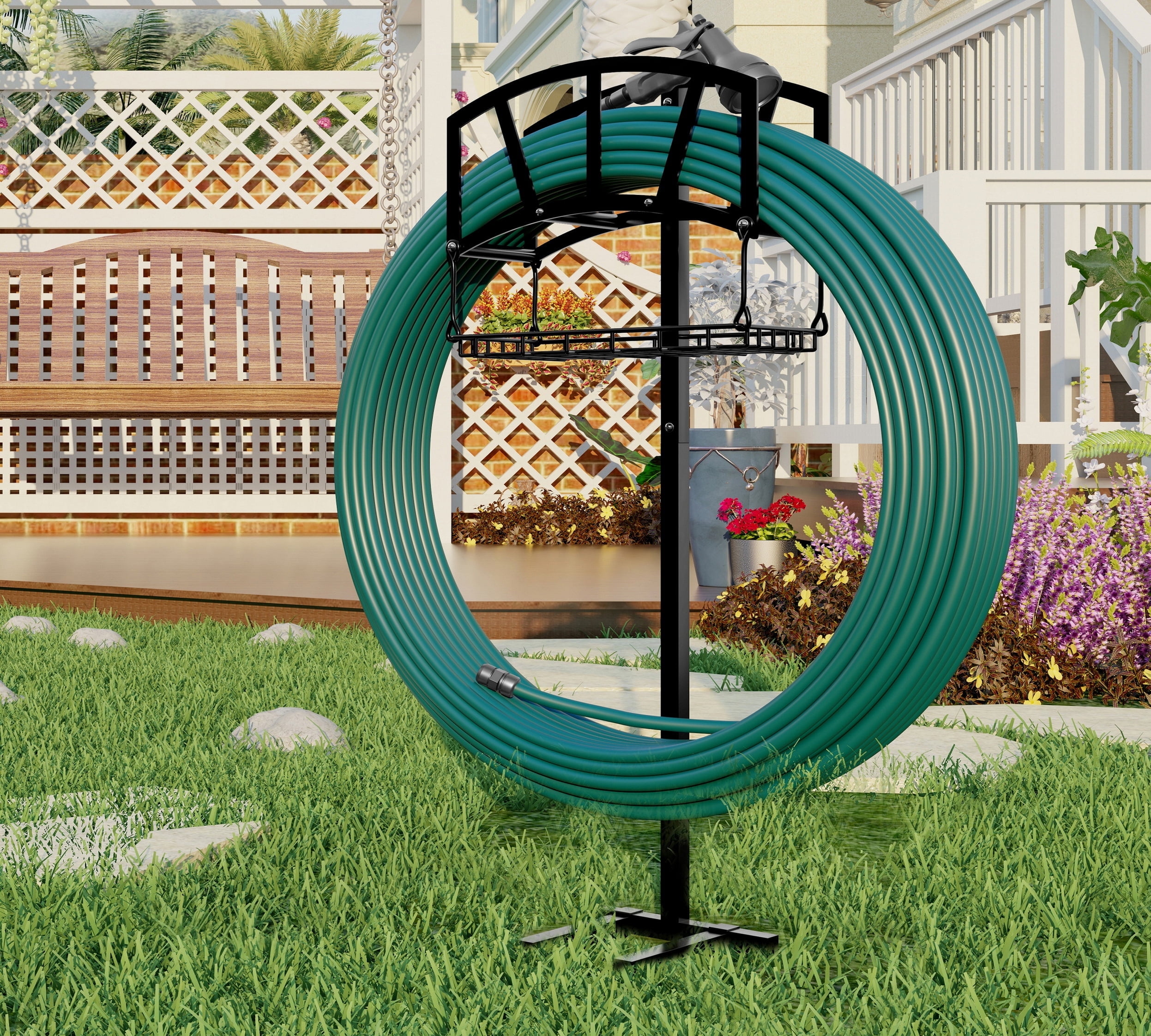 Fire Beauty Freestanding & In-Ground Hose Holder – Heavy Duty Outdoor ...