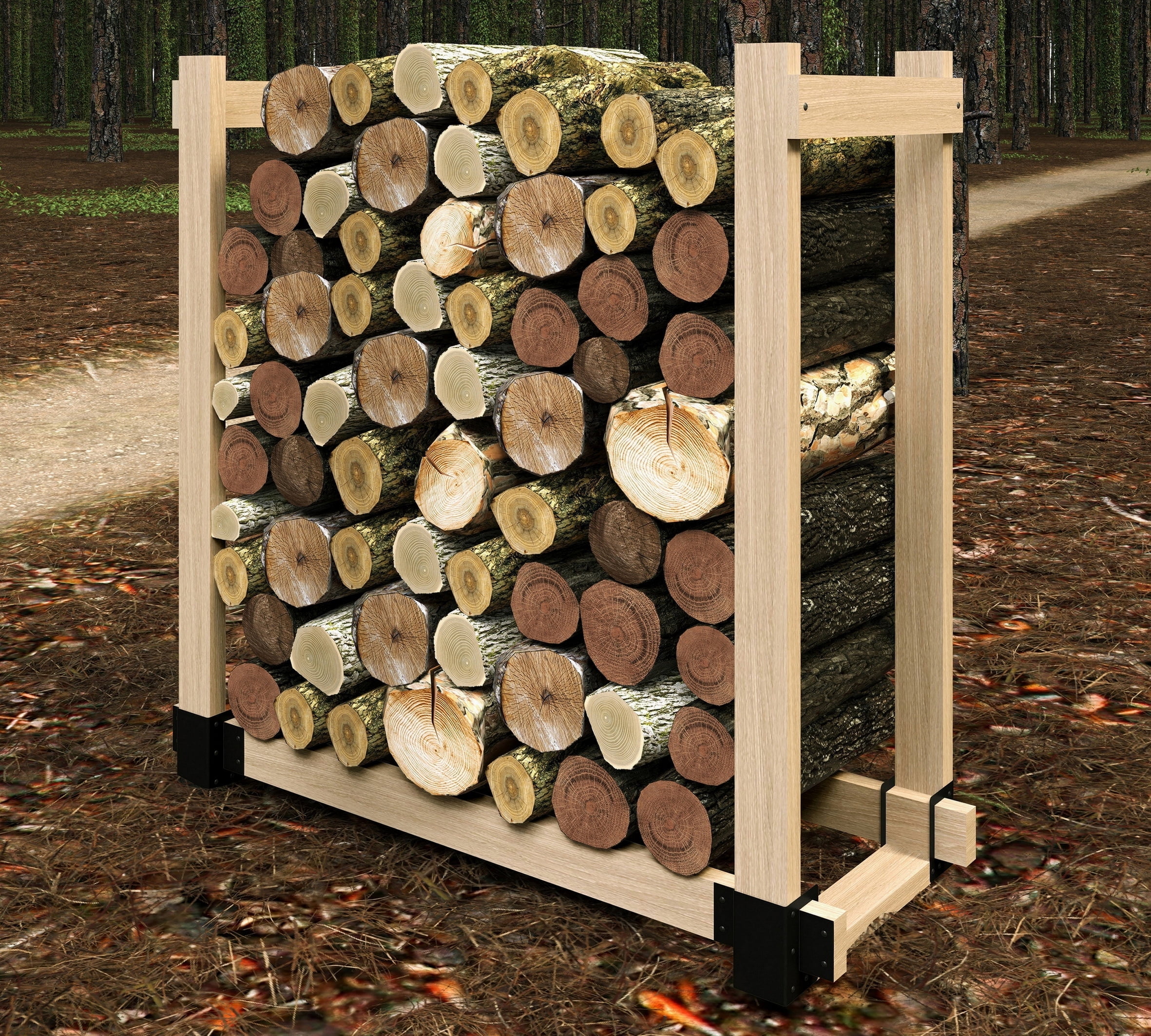 Fire Beauty 2-Pack Heavy Duty Firewood Log Rack - Adjustable Length ...
