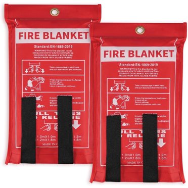 2 Pack Large Flame Retardant Fire Blanket, Fiberglass, for Home ...