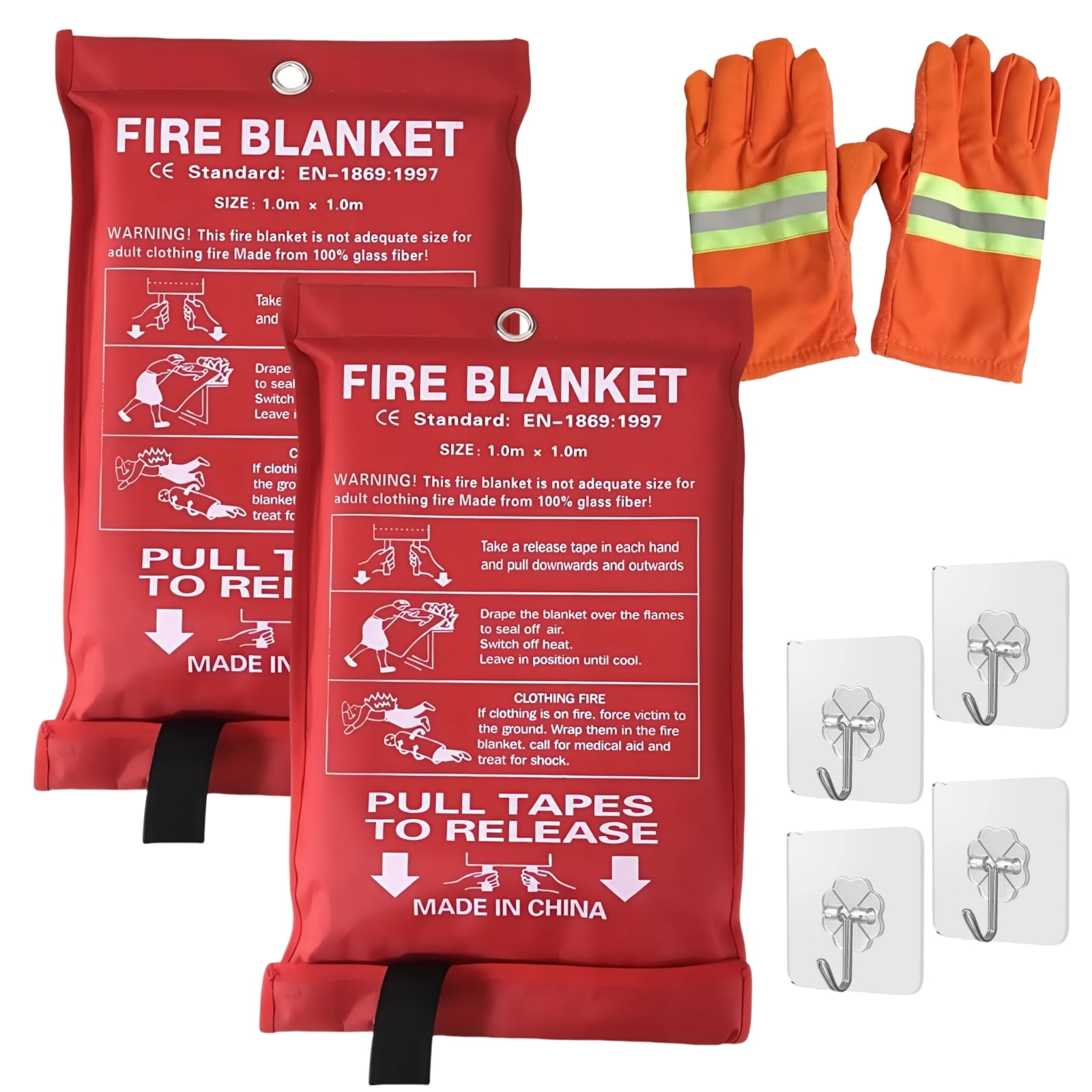 Fire Blanket Fiberglass Fire Suppression Blanket for Emergency Surival ...