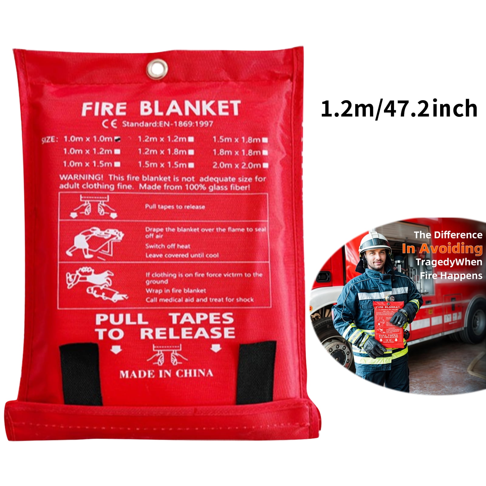 Fire Blanket for Home-Kitchen Retardant Portable Fire Blanket Kitchen ...