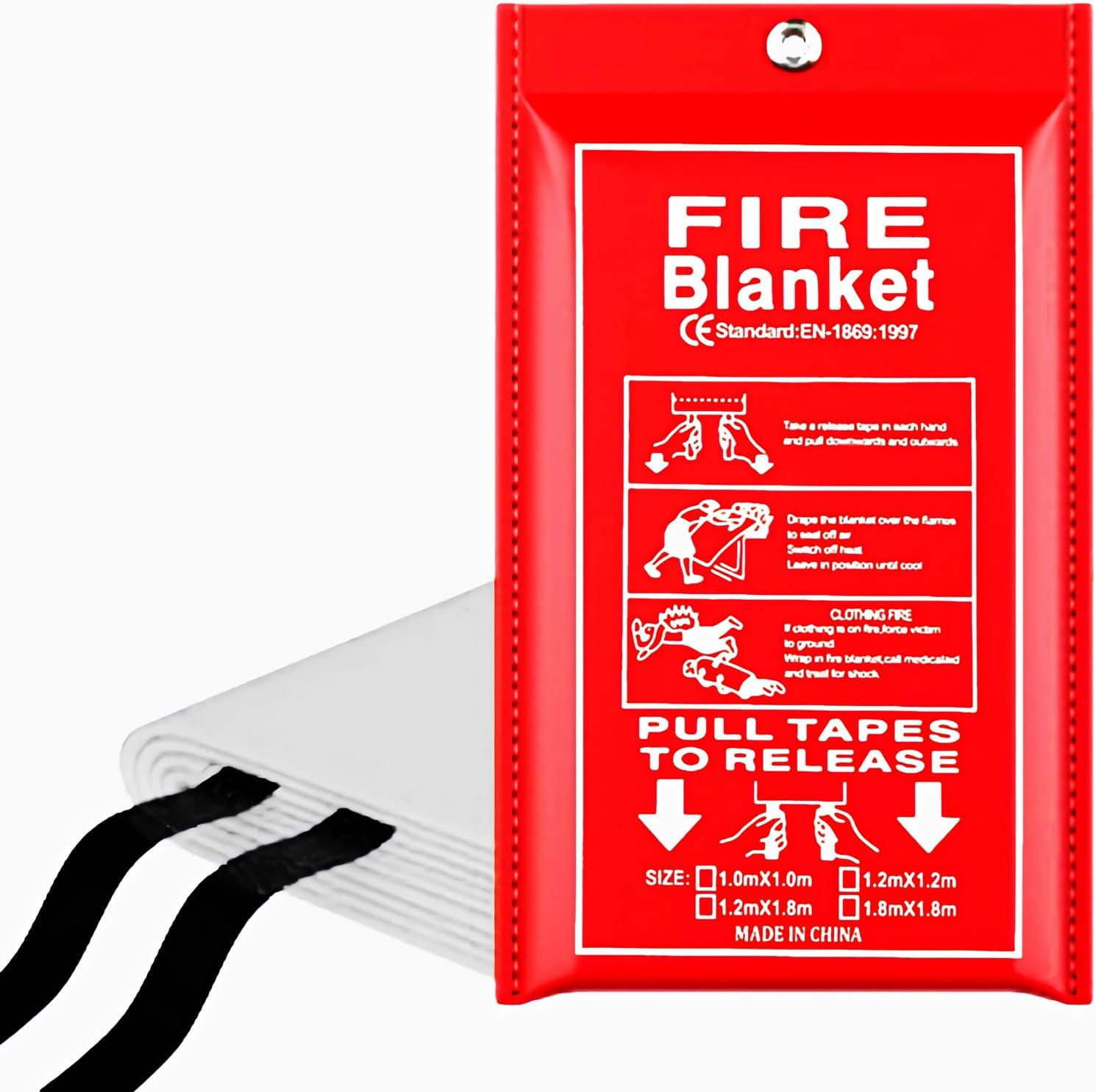 Fire Blanket for Home, 1 Pack Emergency Fiberglass Fire Blankets ...