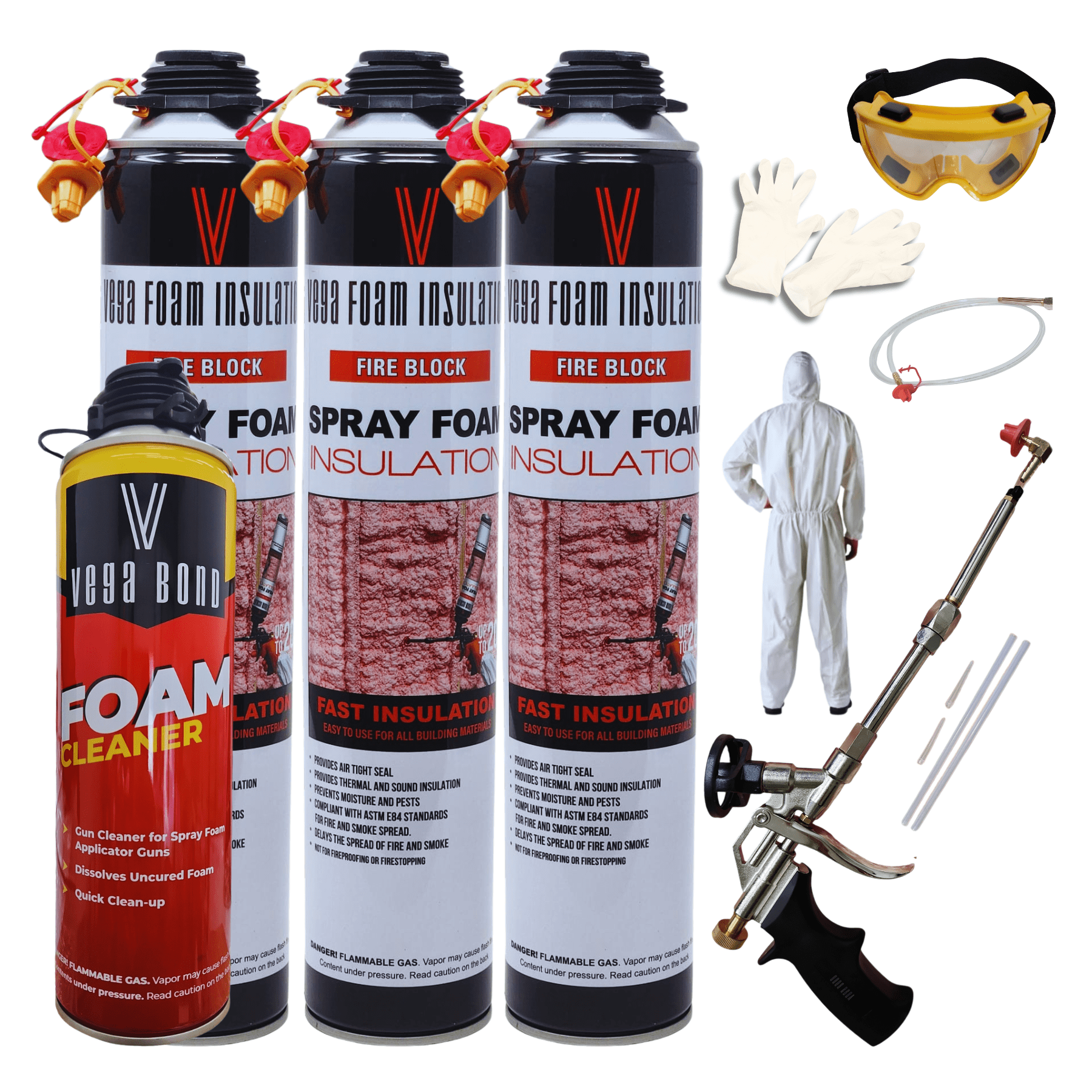 Fire Block Spray Foam Insulation Kit - Closed Cell Thermal and Sound ...