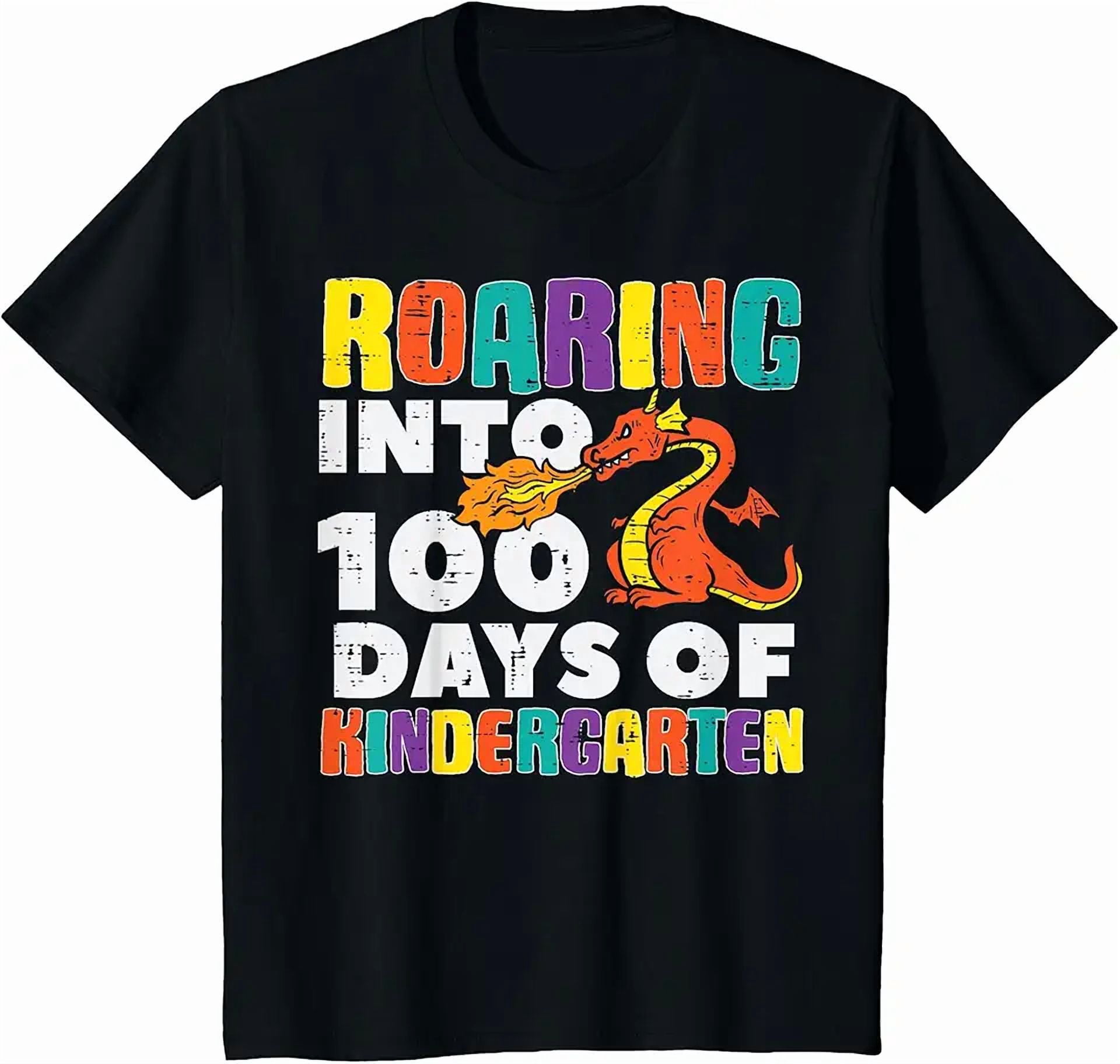 Fire Breathing Dragon 100th Day Kindergarten Teacher Unisex Short ...