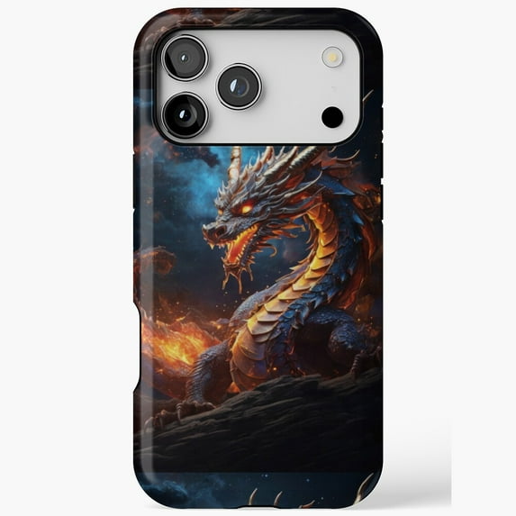 Fire Breathing Night Dragon Art iPhone Case 17 16 15 14 13 12 11 Pro ...