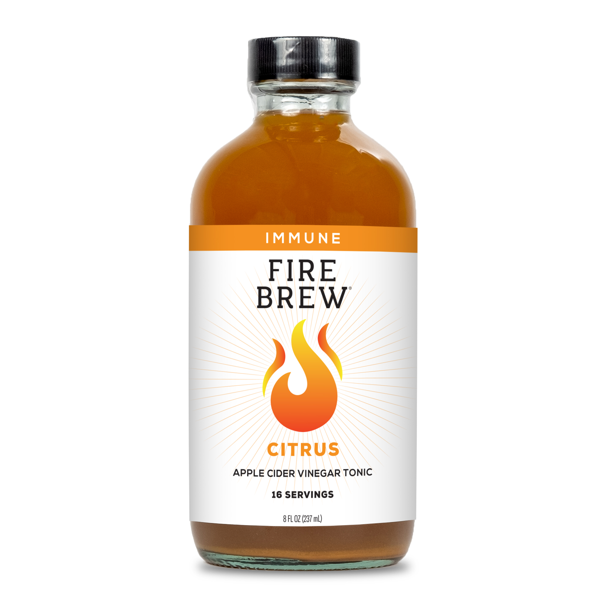 Fire Brew Immune Citrus Apple Cider Vinegar Wellness Tonic, 16 Shots ...