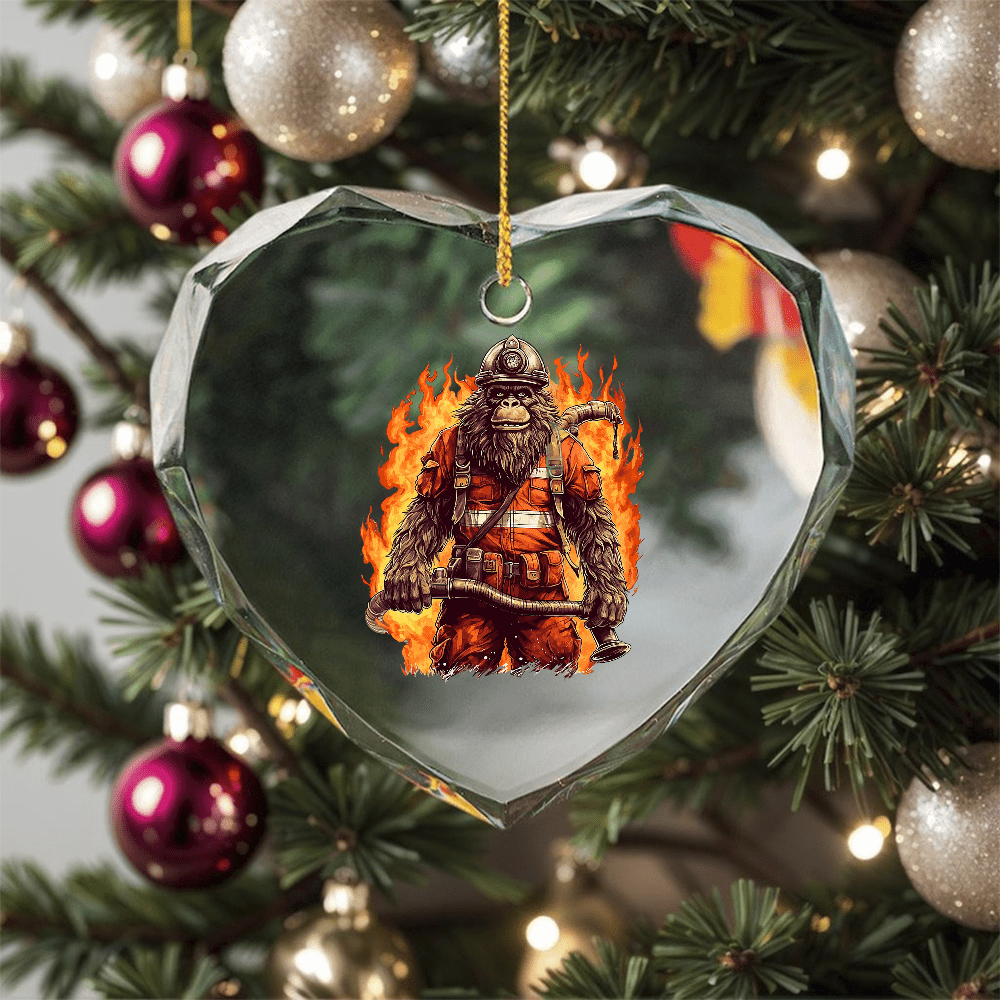 Fire Brigade Bigfoot Fireman Firefighter Bigfoot Sasquatch Ornament ...
