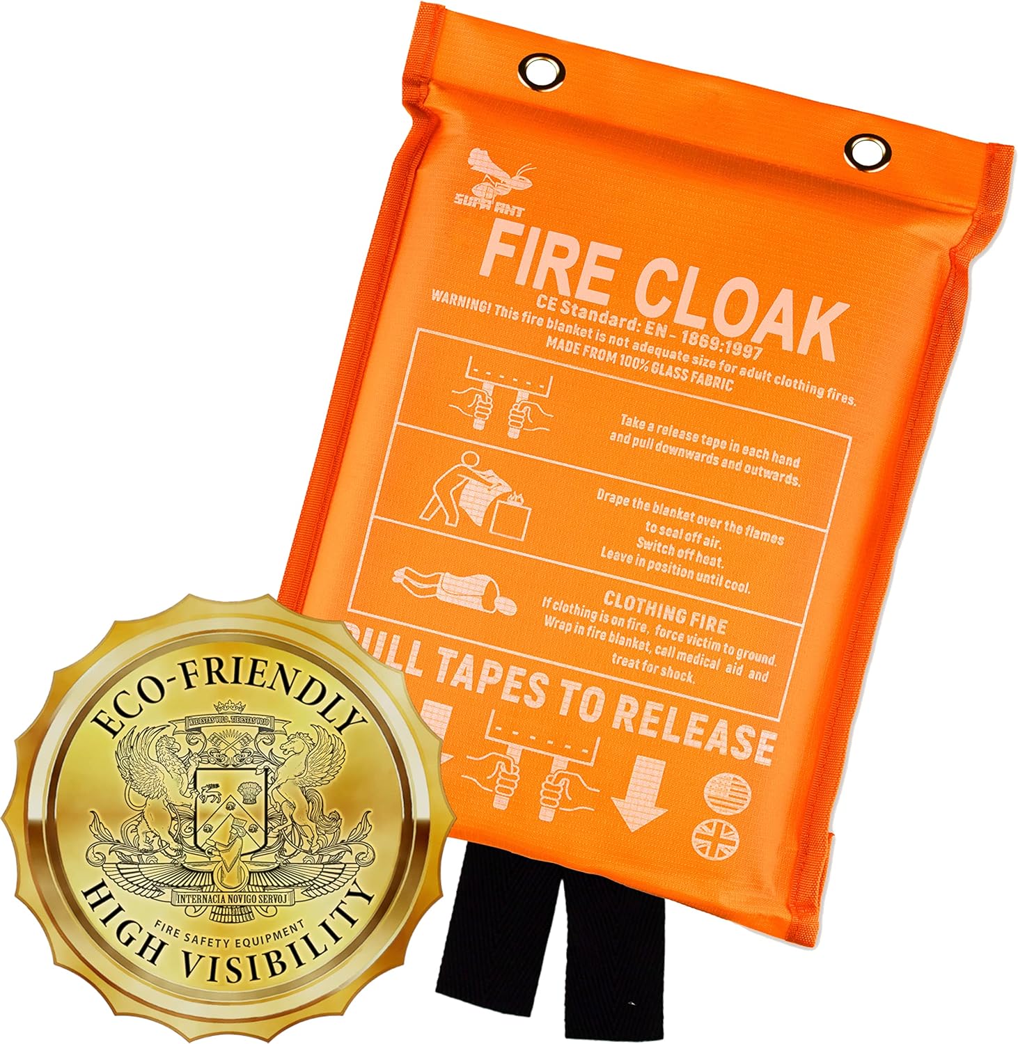 Fire Cape Fireproof Blanket -Fire Blanket Fire Extinguisher Emergency ...