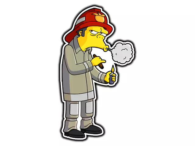Fire Chief Moe Waterproof Sticker Phone Decal Water Bottle Stickers Car ...
