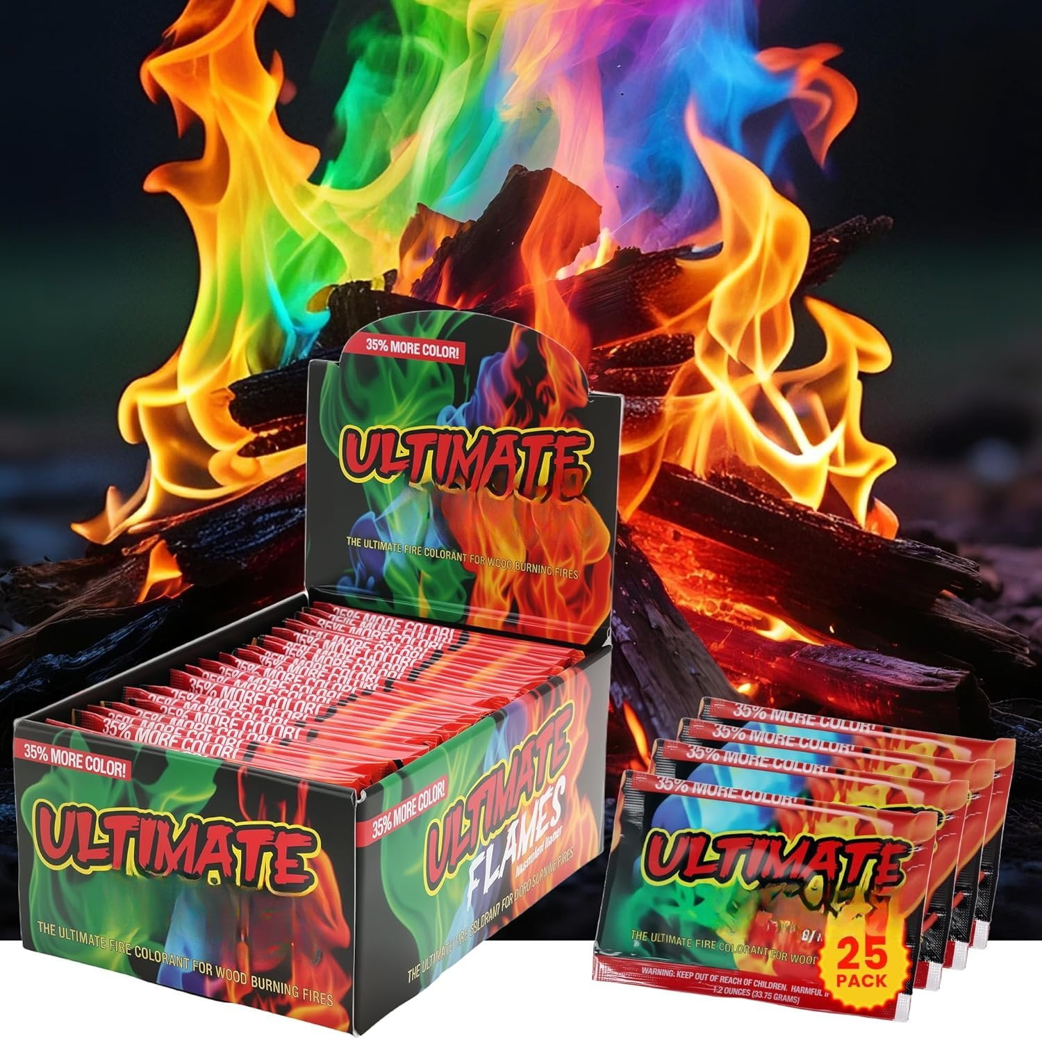 Fire Color Packets ( 25 ), Multi-Color Fire for Fire Pits, Campfires ...
