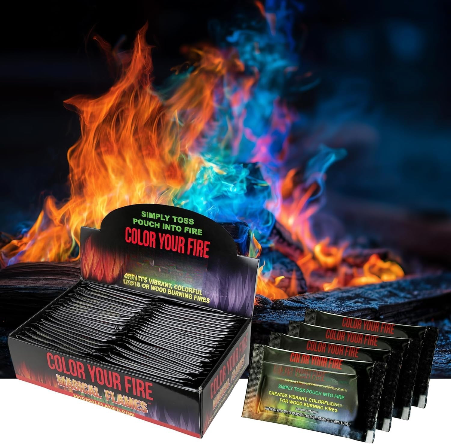 Fire Color Packets (50 ), Multi-Color Fire for Fire Pits, Campfires ...