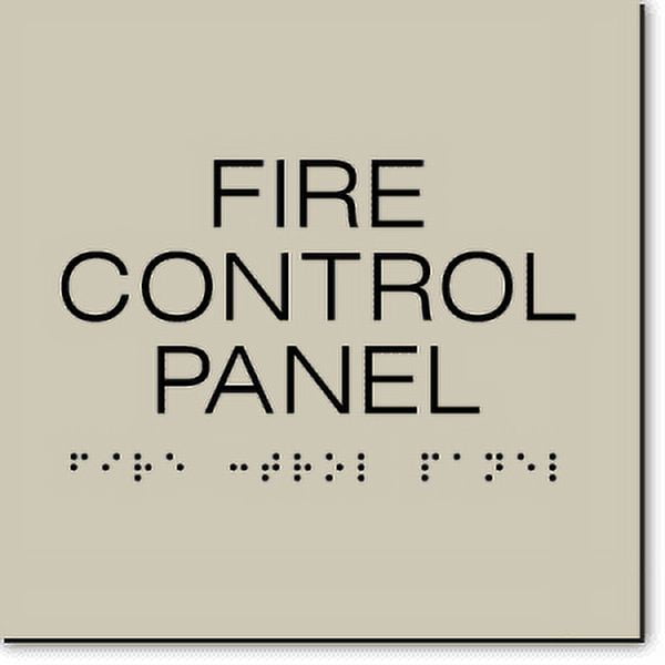 Fire Control Panel Sign-Taupe / Black (1 Unit) - Walmart.com