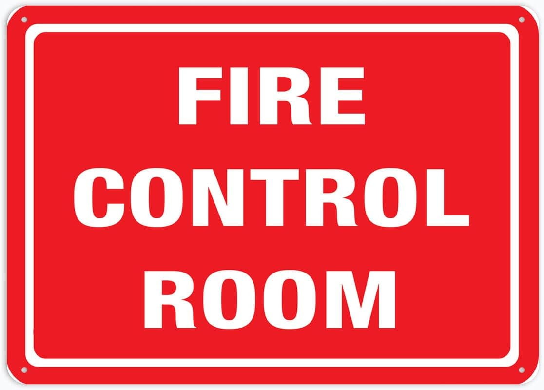 Fire Control Room Sign 8X12 Inch Rust Free Aluminum Easy To Read Sturdy ...