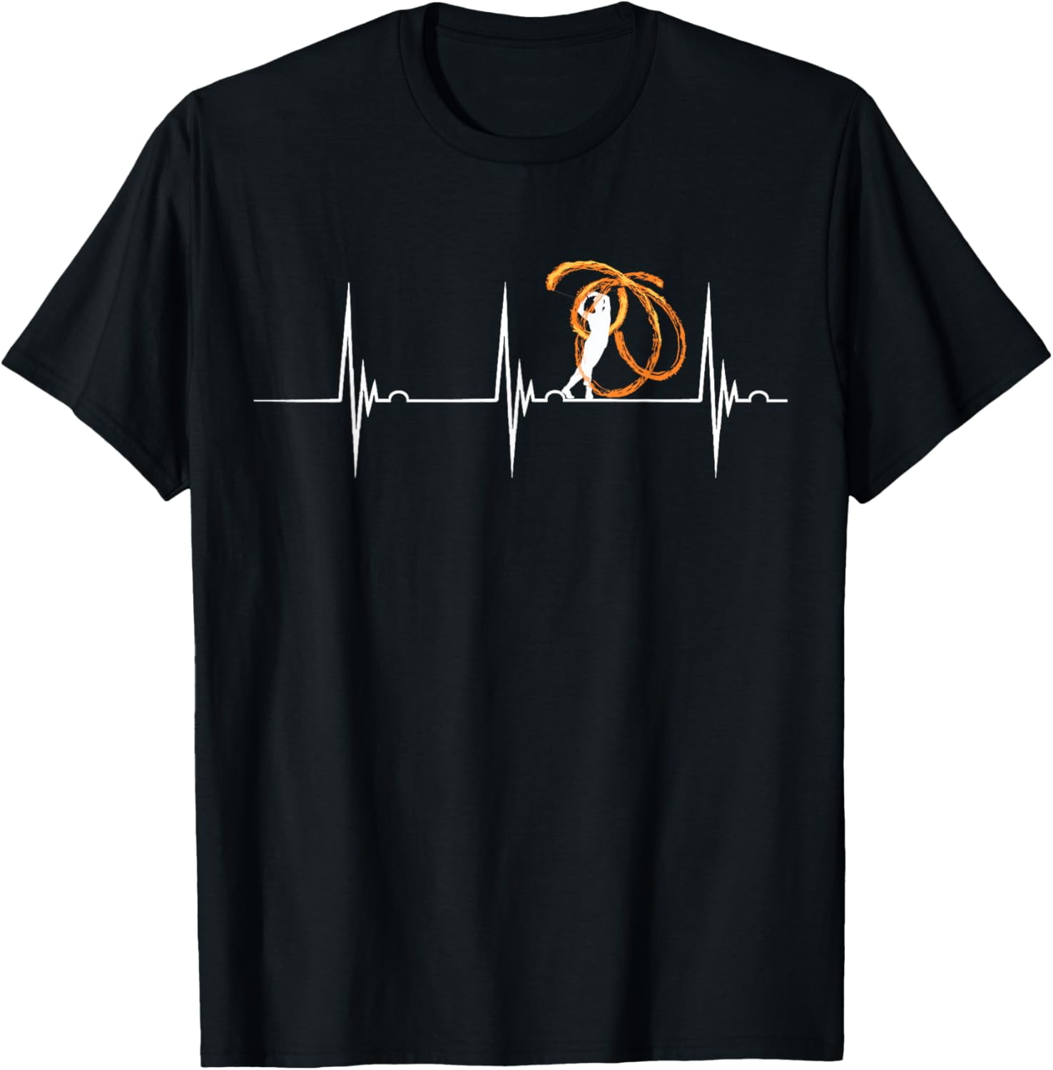 Fire Dance Fire Artist Heartbeat ECG Pulse Fire Show T-Shirt - Walmart.com