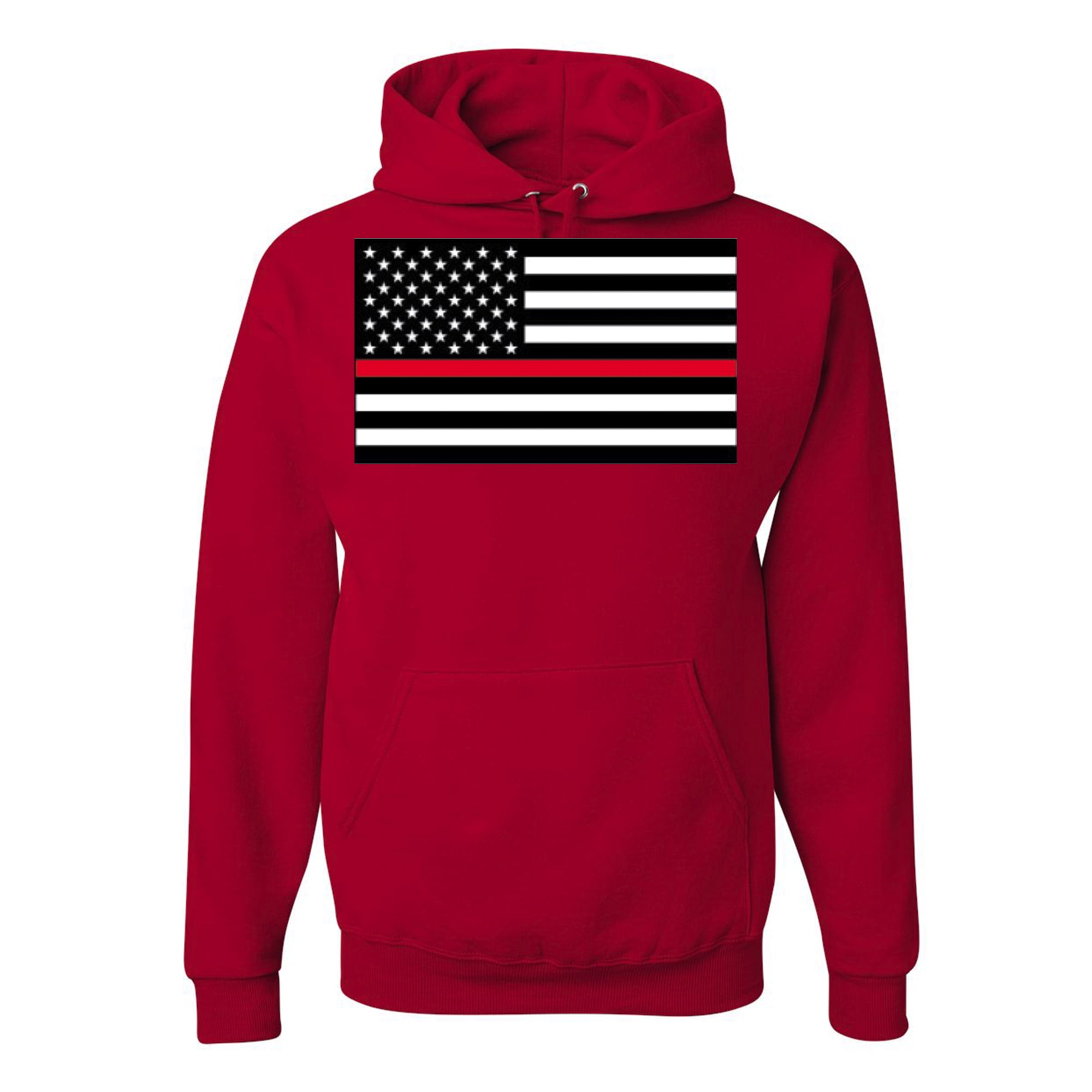 Fire Department American Flag Usa Patriotic Mens Hoodies, Red, Small ...