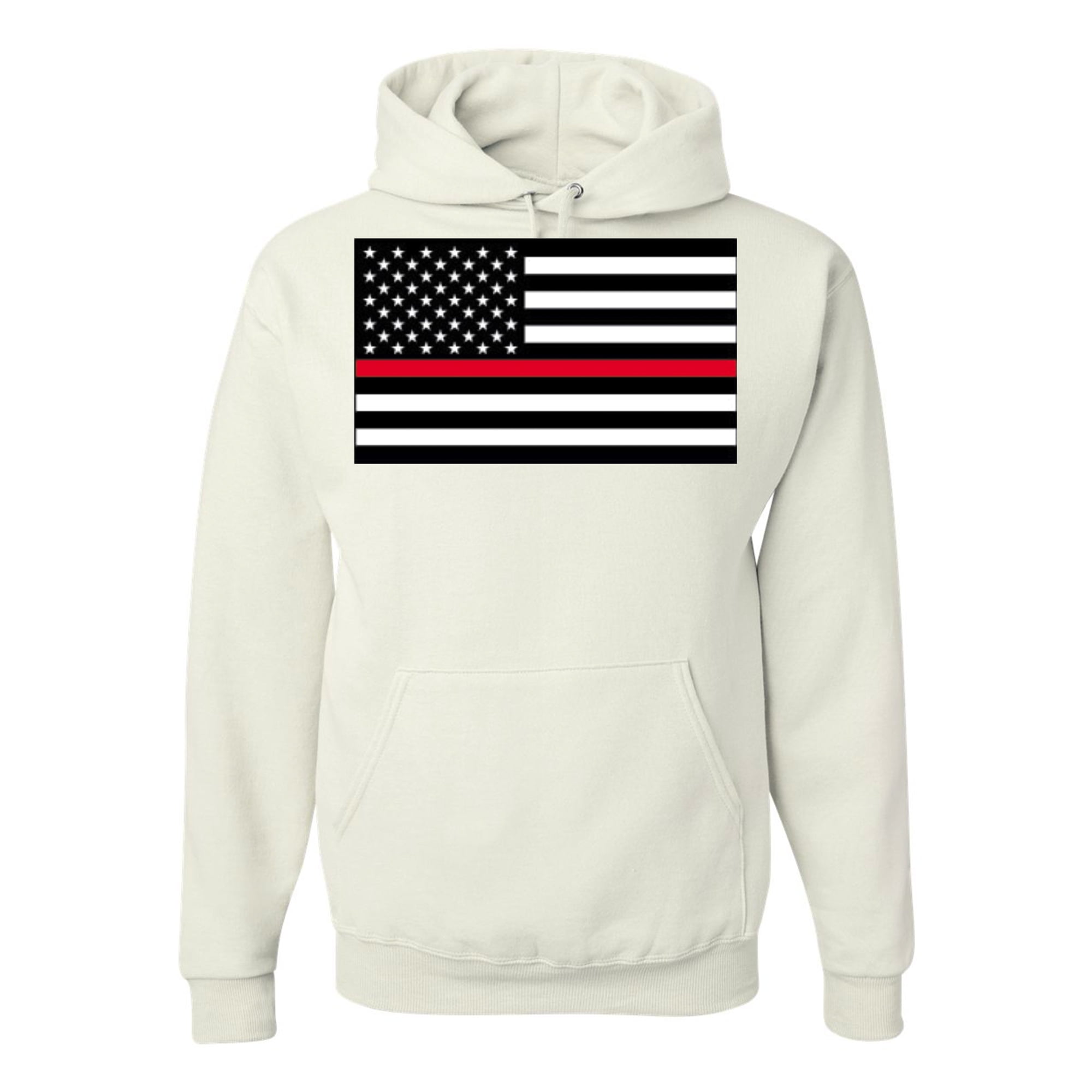 Fire Department American Flag Usa Patriotic Mens Hoodies, White, Small ...