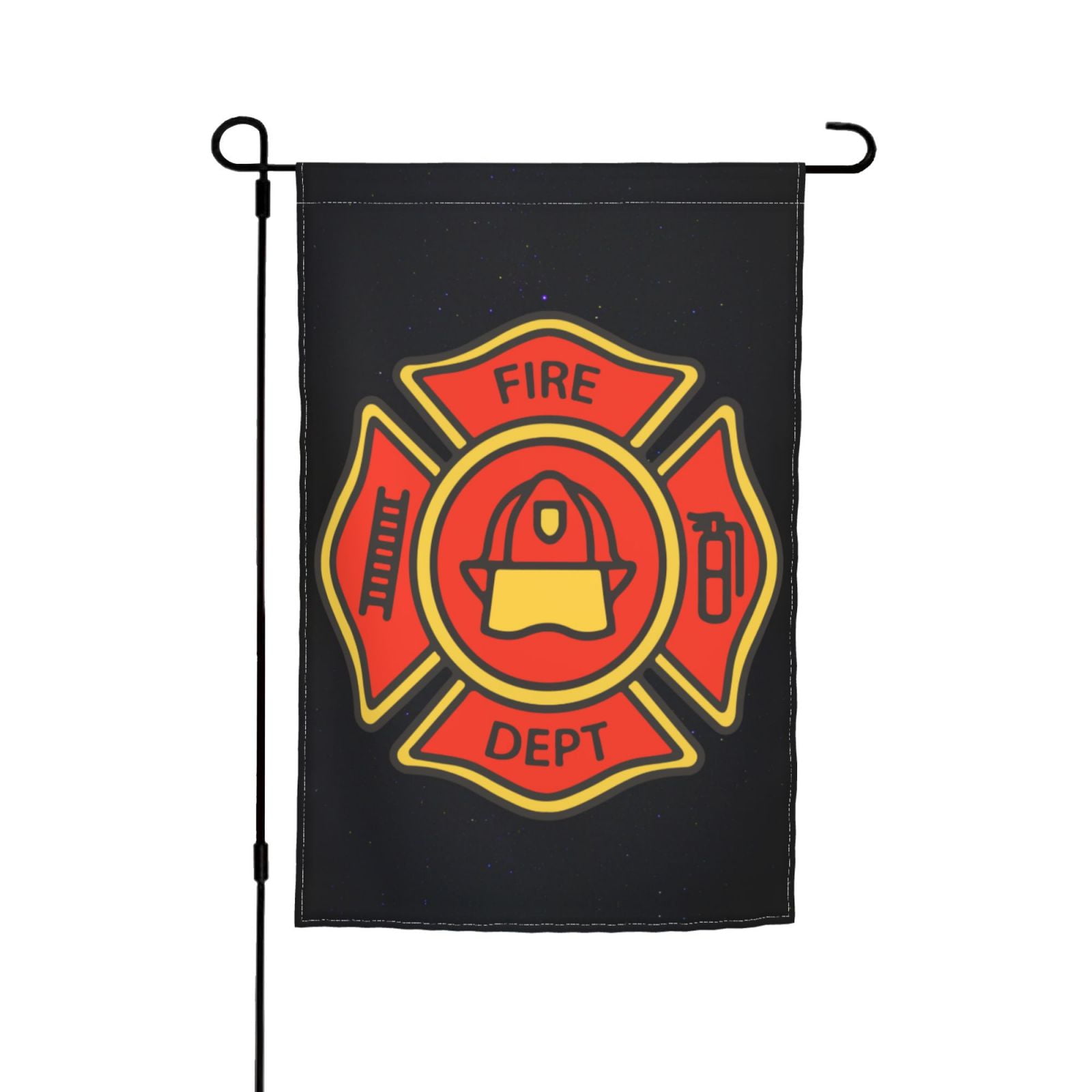 Fire Department Badge Icon Garden Flag 12x18 Inch Indoor Balcony ...