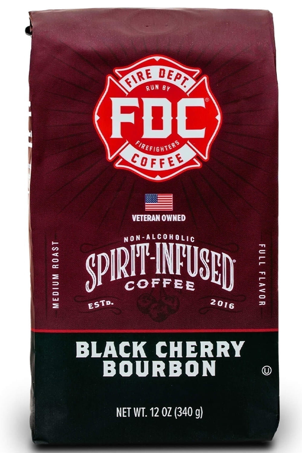 Fire Department Coffee, Black Cherry Bourbon Infused, Premium Whole ...