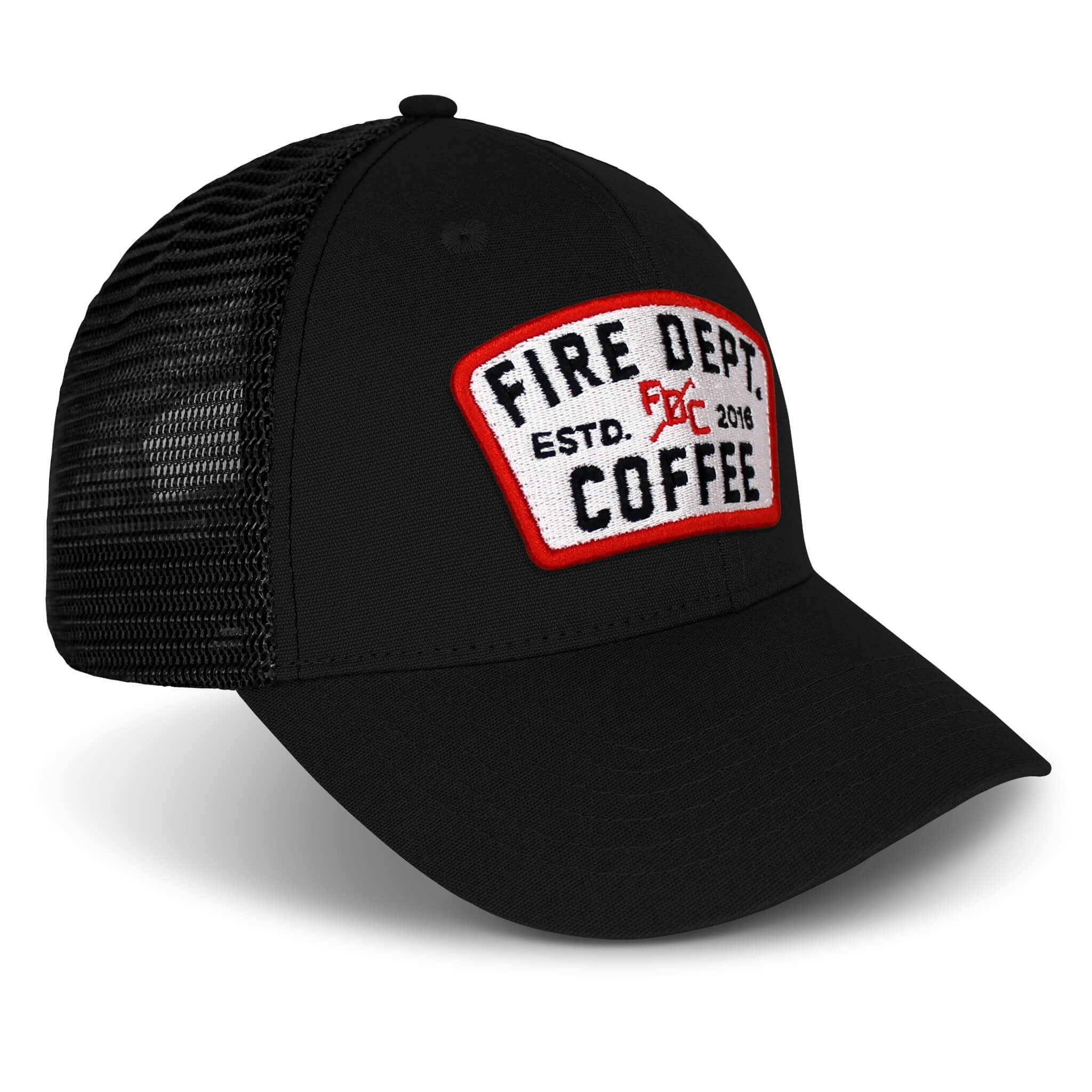 Fire Department Coffee - Black Keystone Hat - Adjustable - Snapback Made with Durable Soft ...