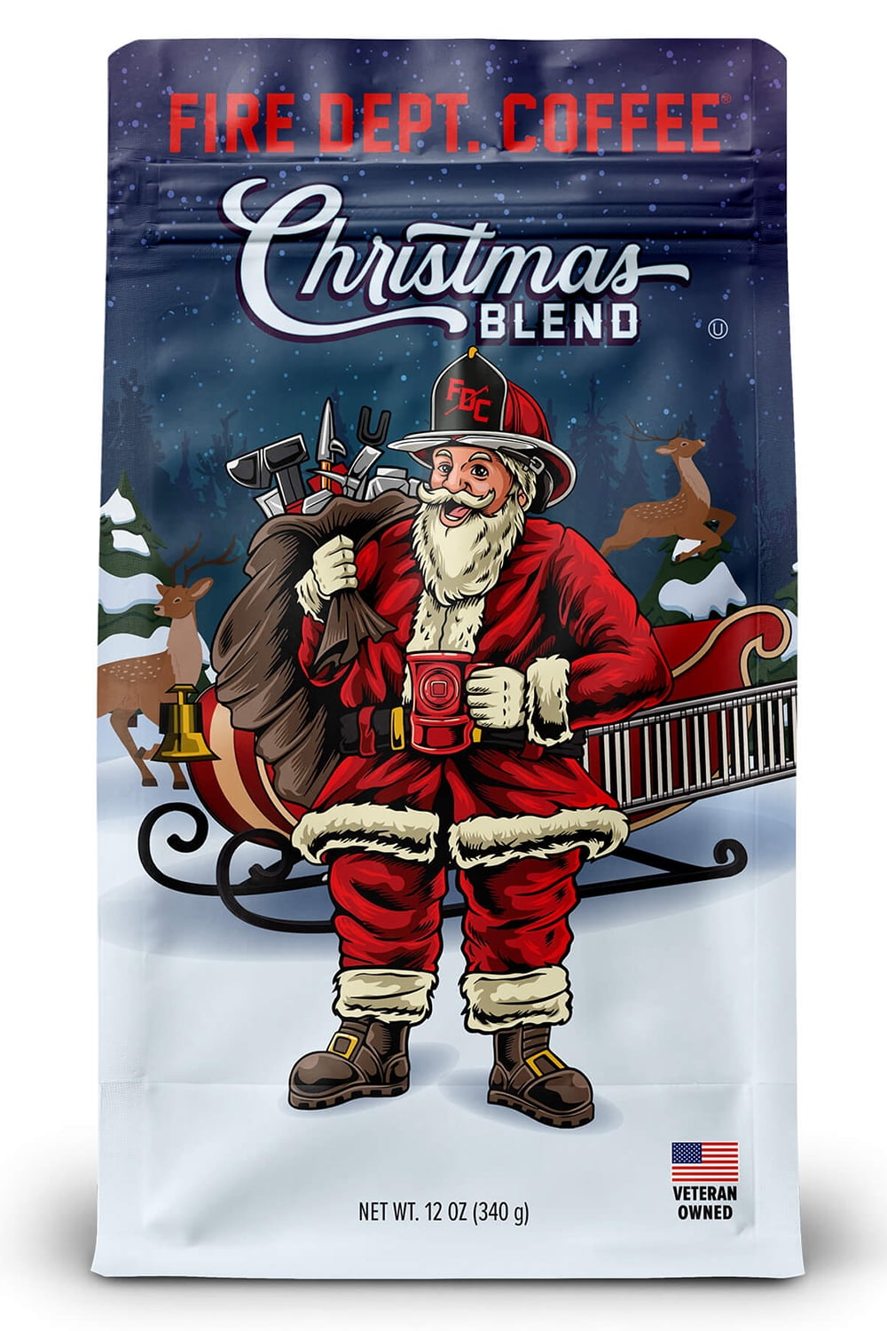 Fire Department Coffee - Christmas Blend Coffee - Medium Roast, Whole ...