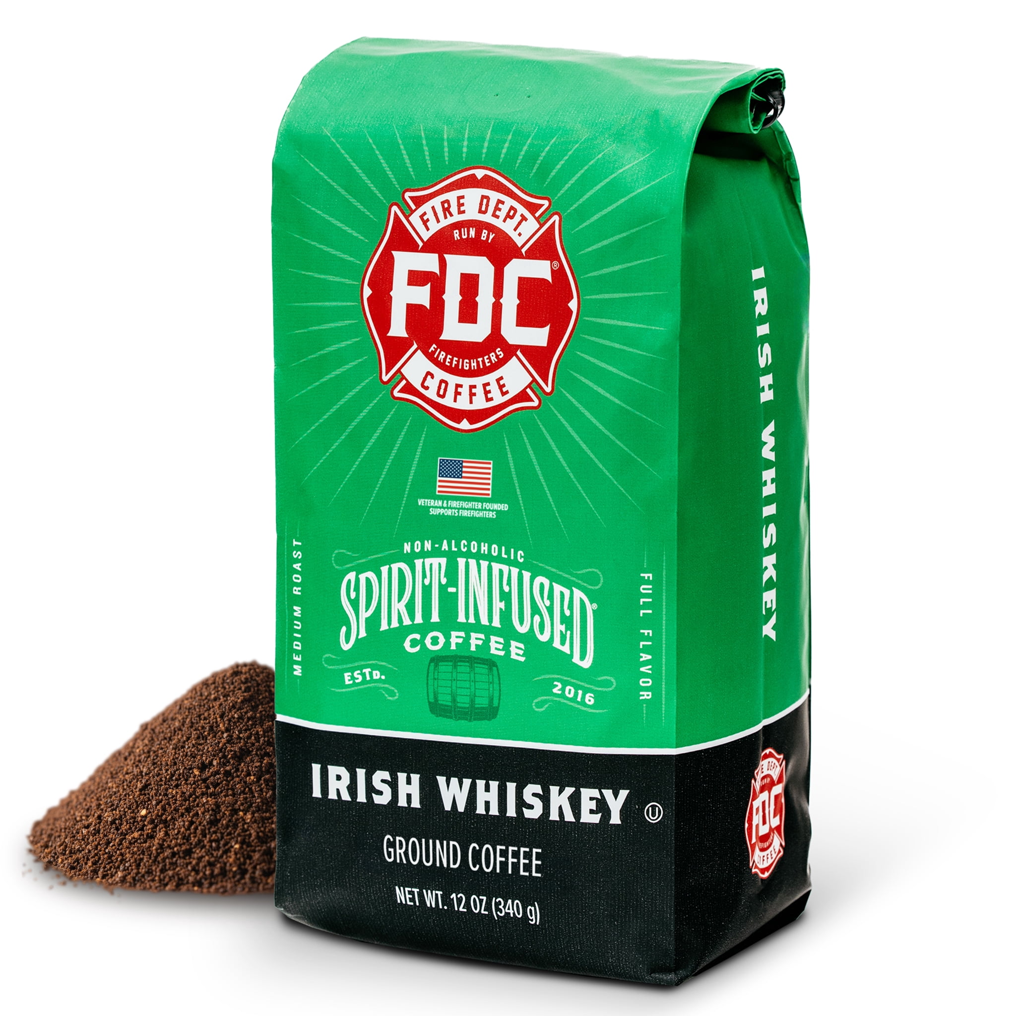 Fire Department Coffee, Irish Whiskey Infused Medium Roast, 12 oz ...