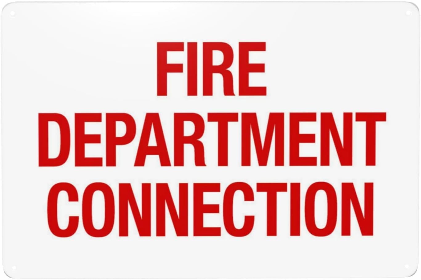 Fire Department Connection Signs, Fire Safety Metal Warning Sign ...