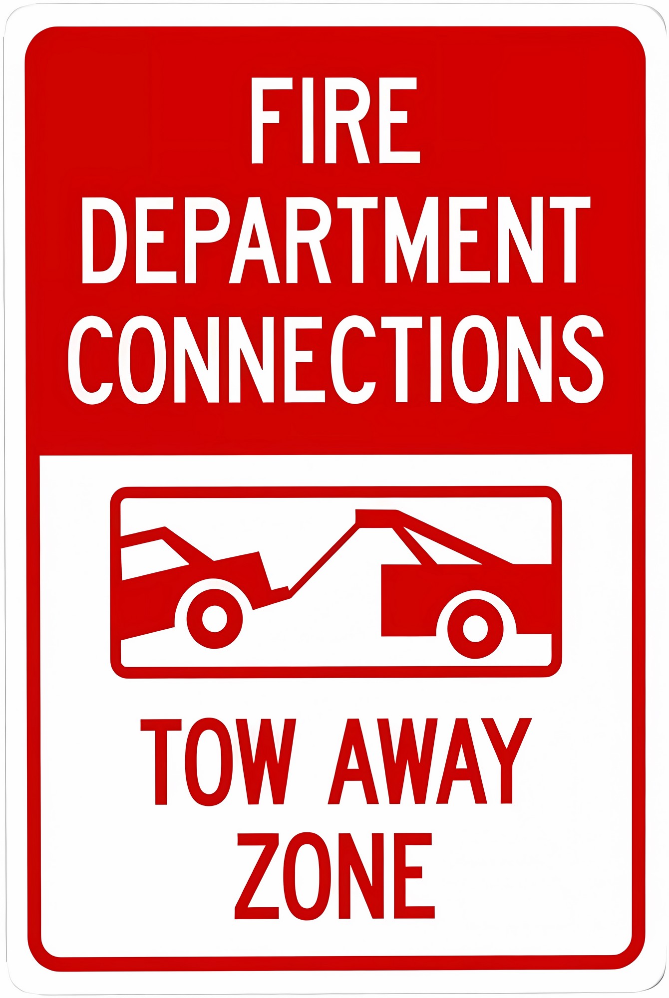 Fire Department Connections Tow Away Zone with Graphic - 8"x12" Metal ...