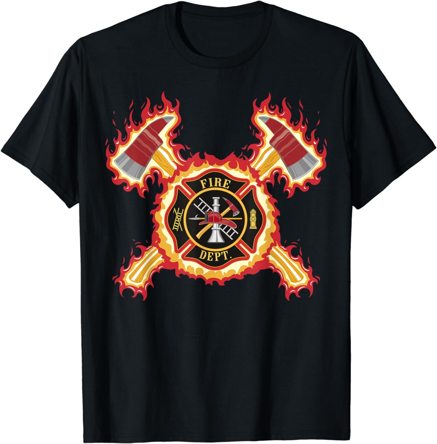 Fire Department Firefighter Tee Fireman Rescuer Firefighters T-Shirt ...