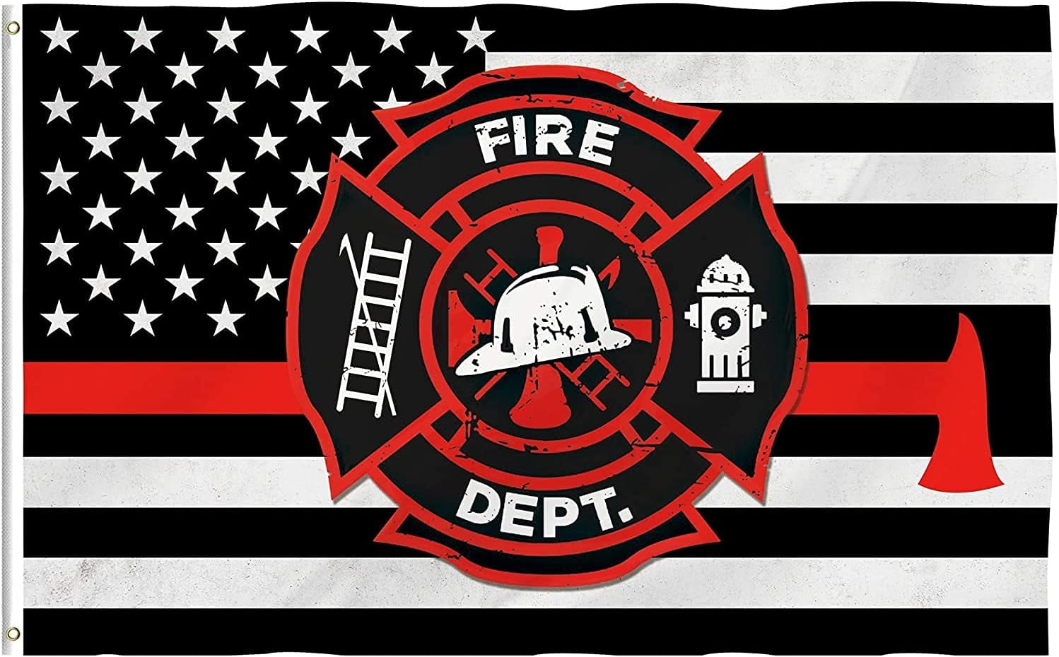 Fire Department Firefighter Thin Red Line Firefighter Flag - UV Fade ...