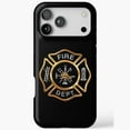 Fire Department Gold Badge Design iPhone Case 17 11 12 13 14 15 16 Pro ...