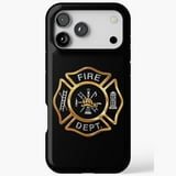 Fire Department Gold Badge Design iPhone Case 17 11 12 13 14 15 16 Pro ...
