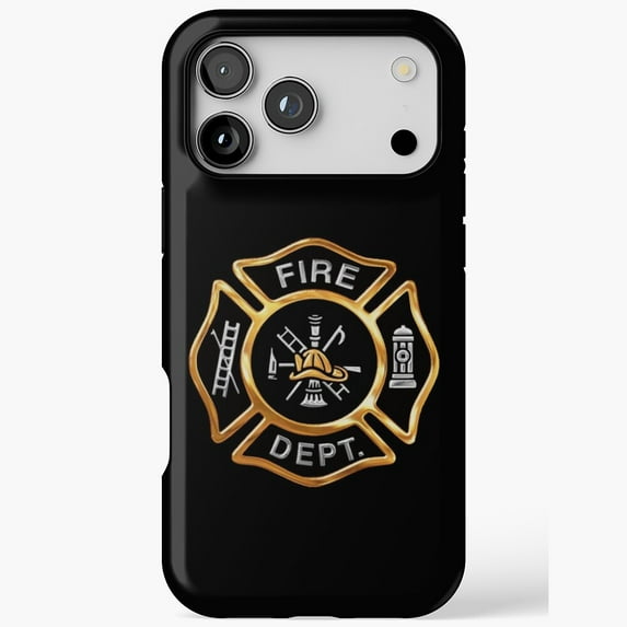 Fire Department Gold Badge Design iPhone Case 17 11 12 13 14 15 16 Pro ...