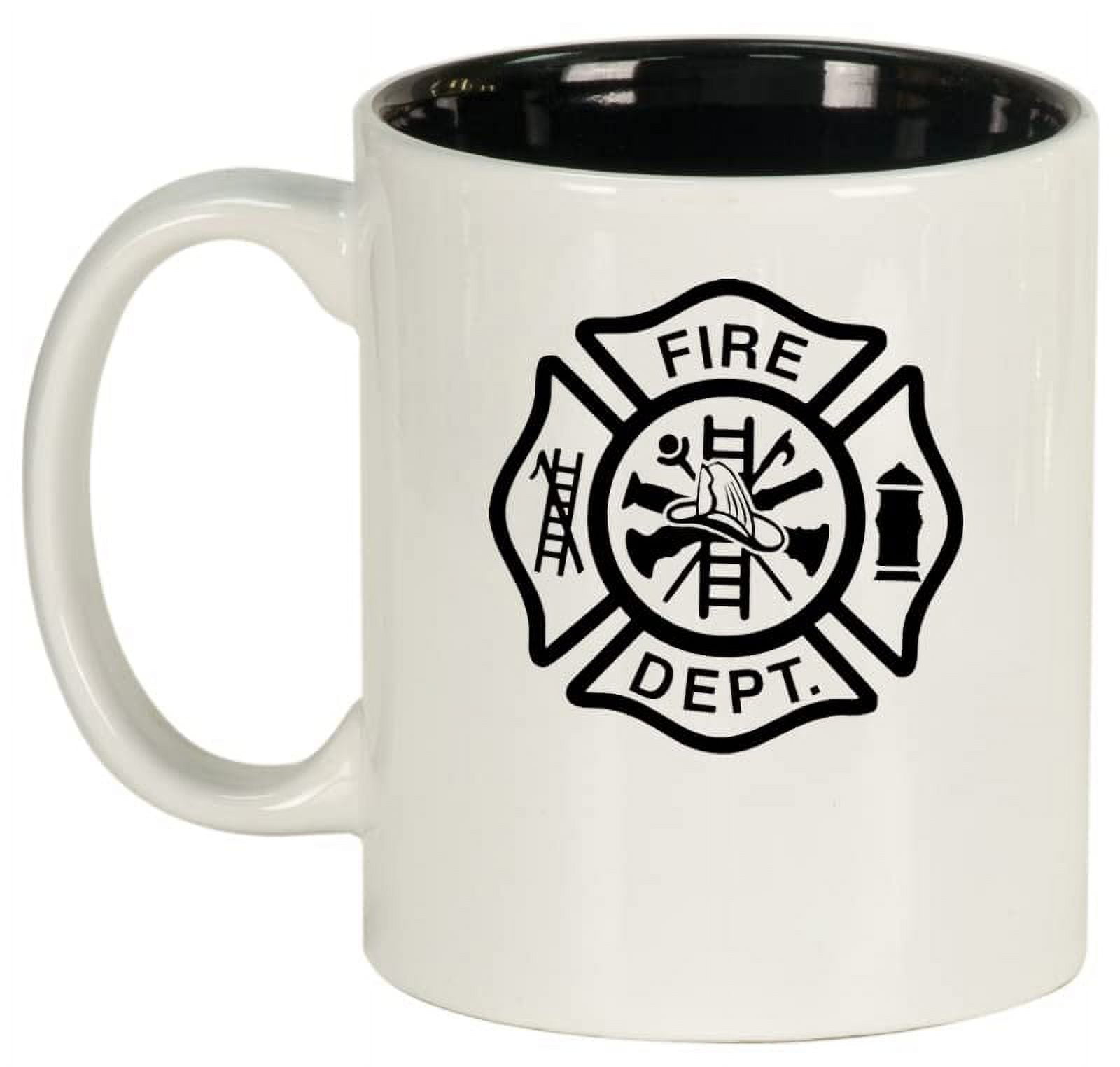 Fire Department Maltese Cross Firefighter Ceramic Coffee Mug Tea Cup ...