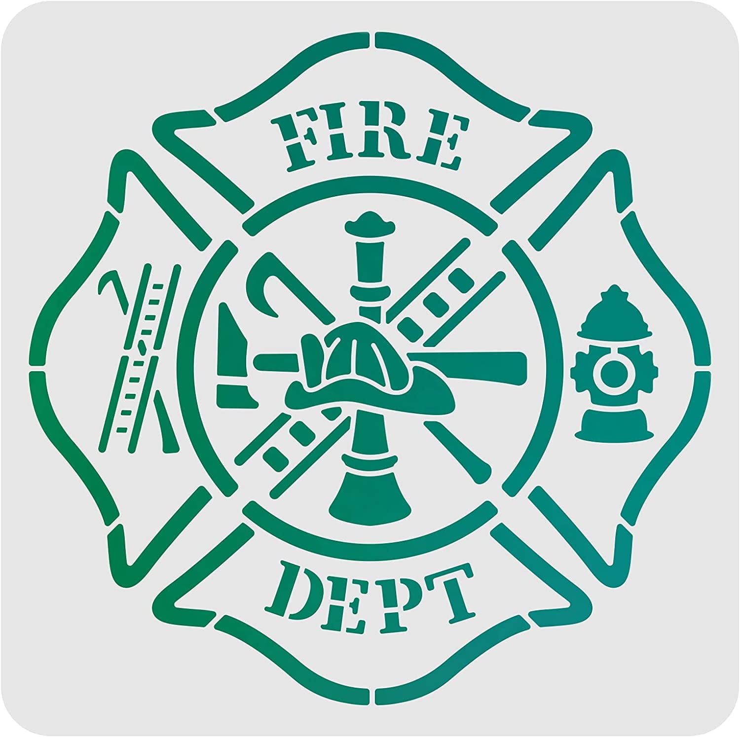 Fire Department Stencil 12"x12"/30x30cm Maltese Cross Stencil with Fire ...