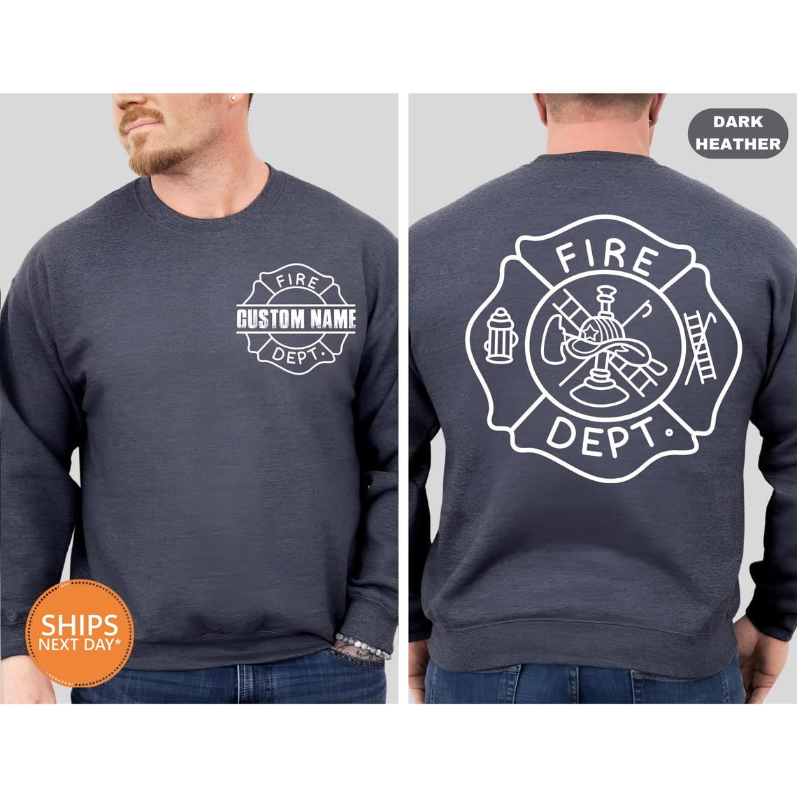 Fire Department Sweatshirt | Firefighter Fireman Crewneck | For Fireman ...