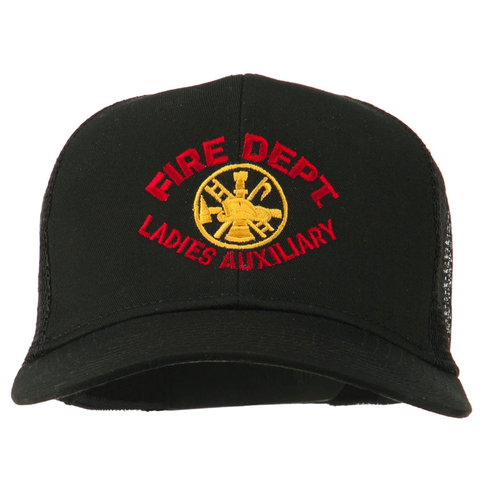 Fire Dept Ladies Auxiliary Embroidered Mesh Cap - Black OSFM - Walmart.com