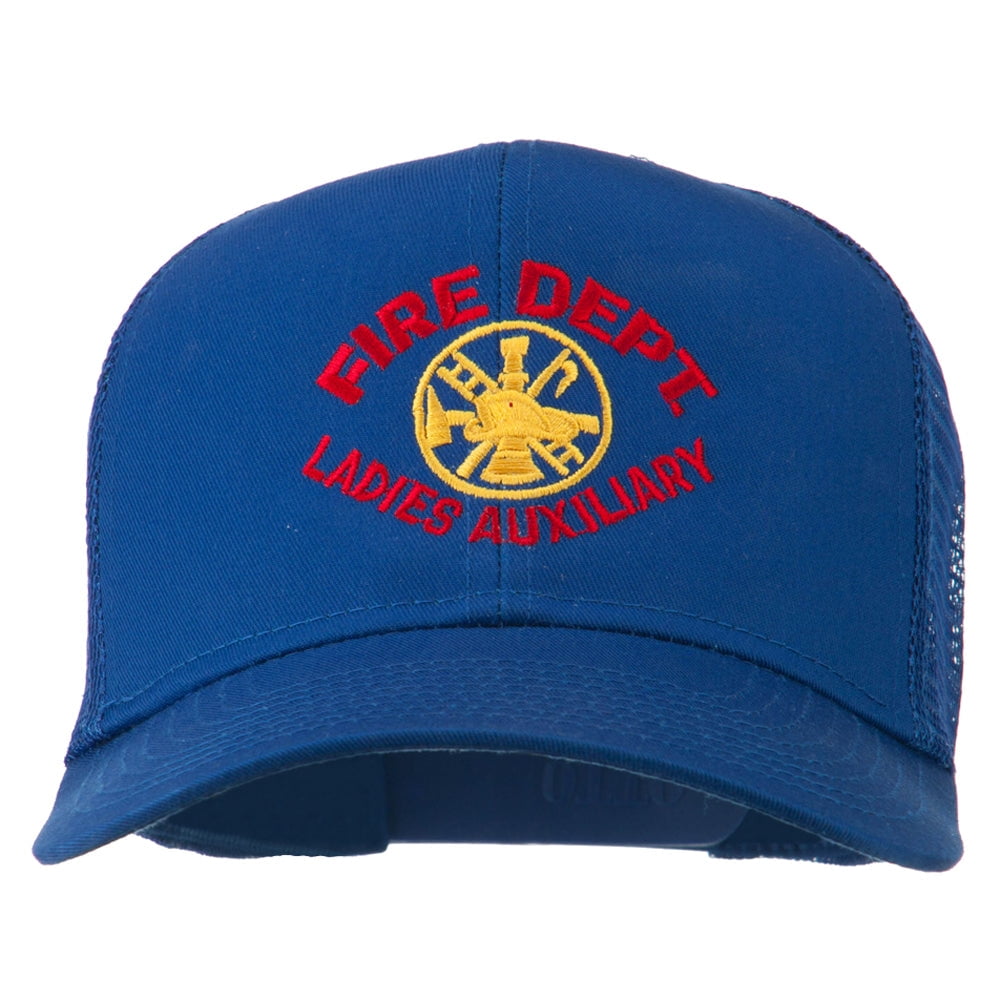 Fire Dept Ladies Auxiliary Embroidered Mesh Cap - Royal OSFM - Walmart.com