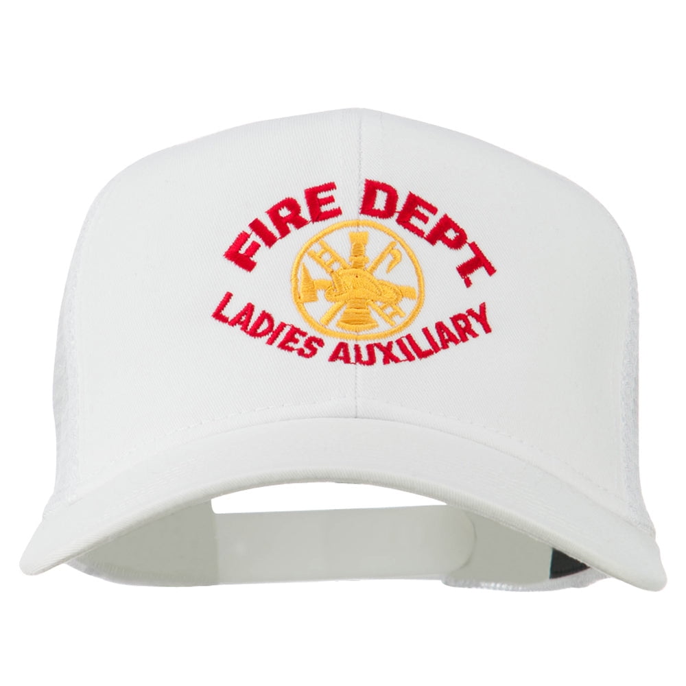 Fire Dept Ladies Auxiliary Embroidered Mesh Cap - White OSFM - Walmart.com