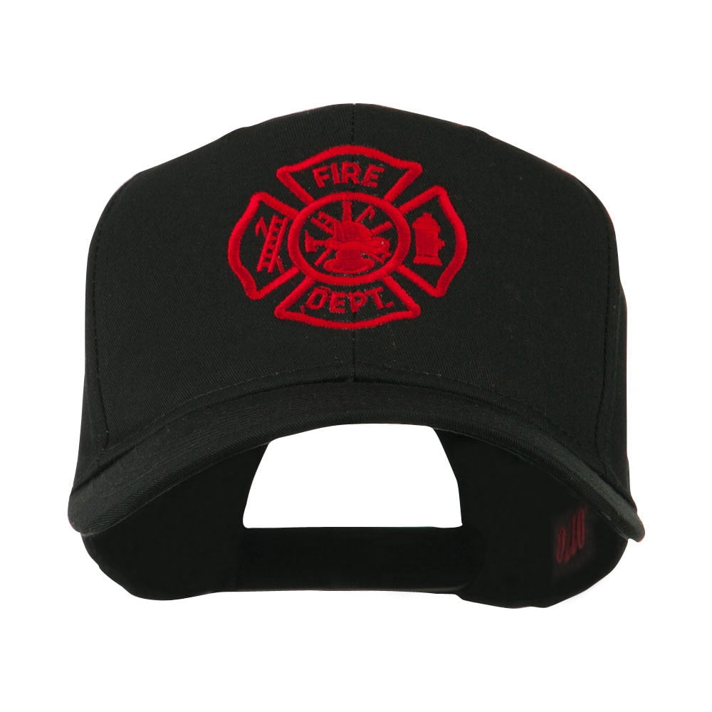 Fire Dept Maltese Cross Embroidered Cap - Black OSFM - Walmart.com