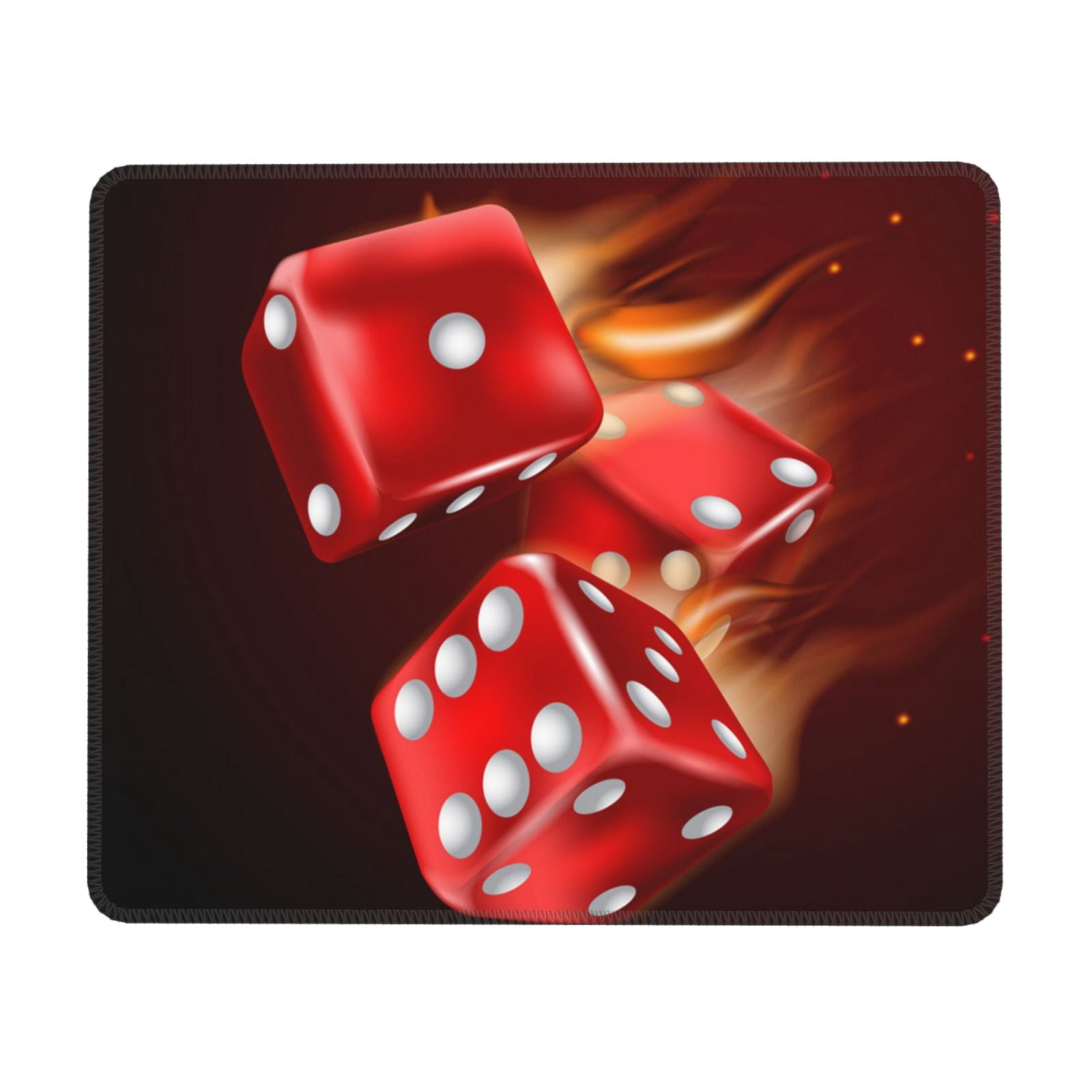 Fire Dice Flaming Dices Flame Mouse Pad Non-Slip Rubber Gaming Mousepad ...