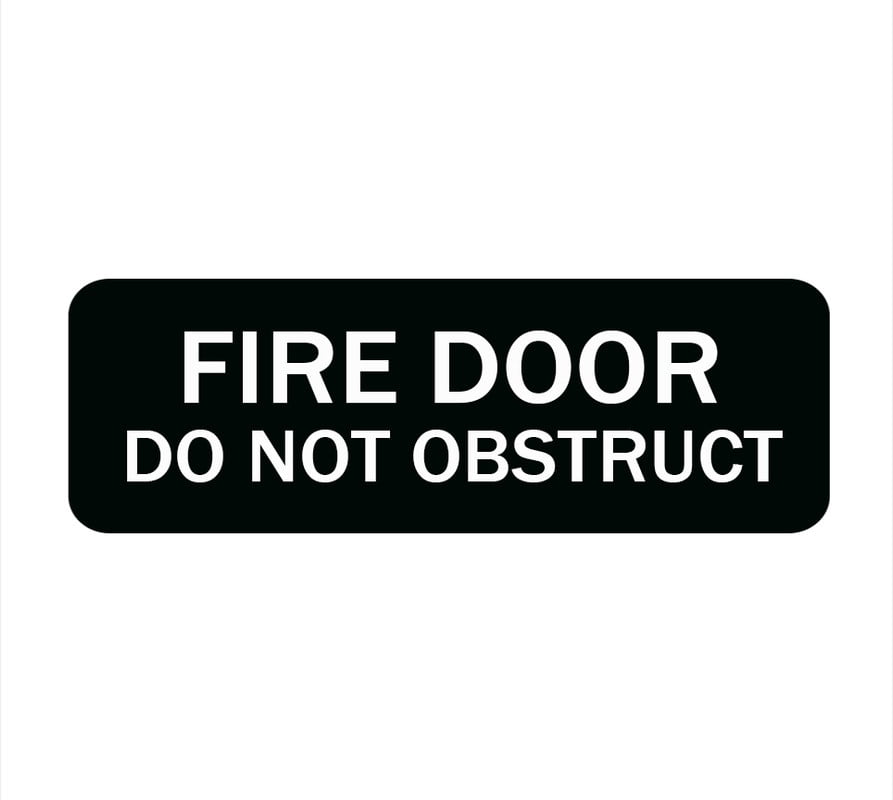 Fire Door Do Not Obstruct Sign, 10 X 3 Inch Acrylic Plastic Sign With ...