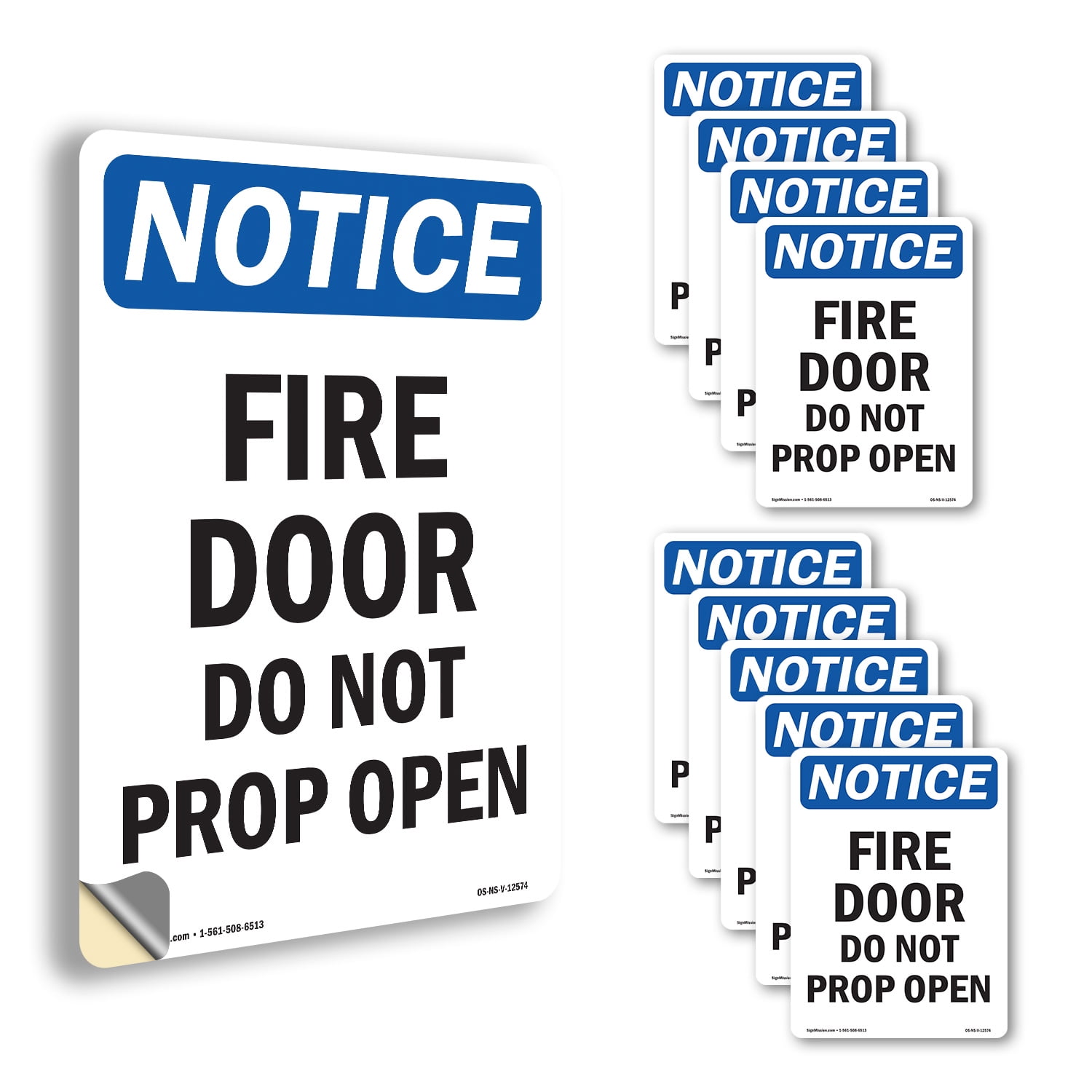 Fire Door Do Not Prop Open OSHA Notice Vinyl Decal Label 24 Inch x 18 ...