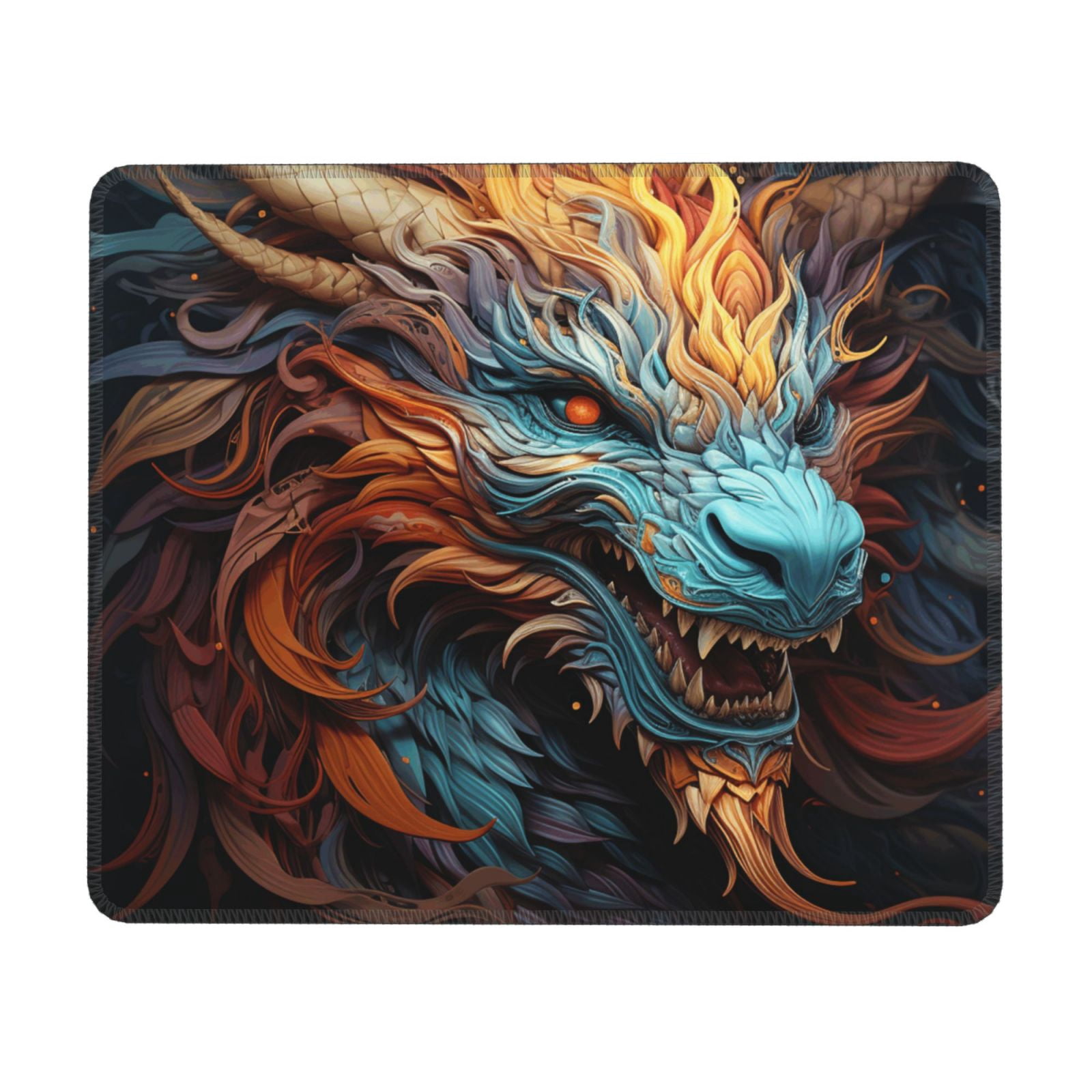 Fire Dragon Cool Art Mouse Pad Non-Slip Rubber Gaming Mousepad ...