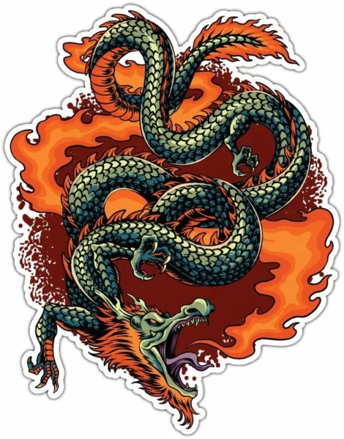 The Fire Dragon Reptile Lizard Car Window Stickerphone Decal Water ...