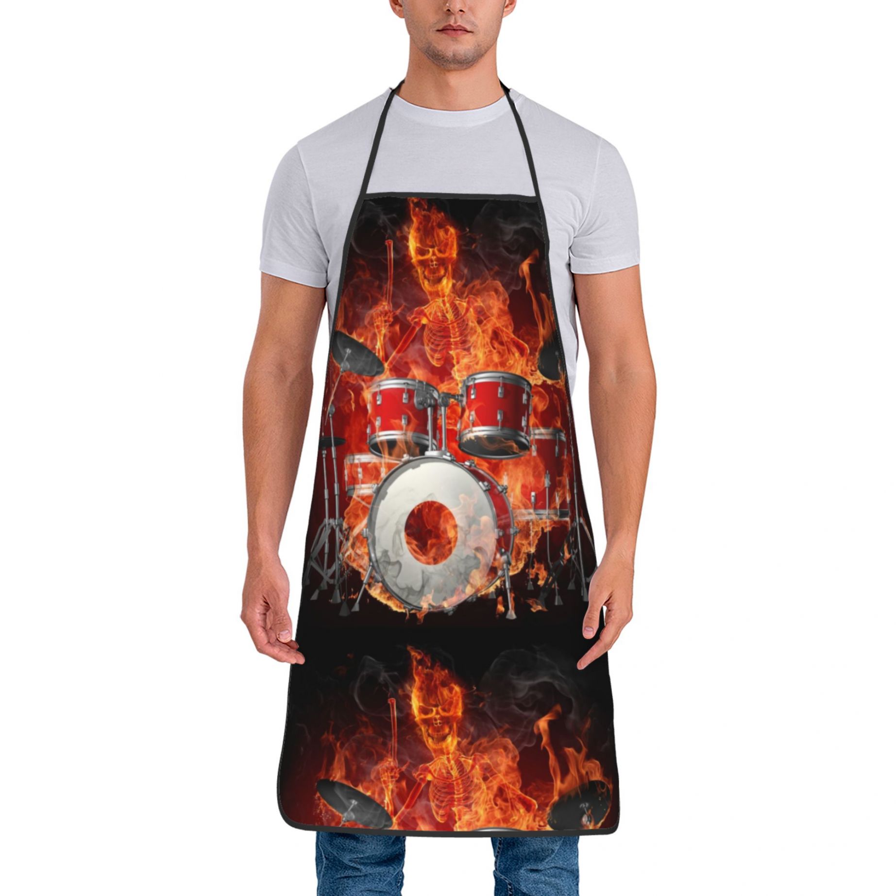 Fire- Drum set Aprons for Women Men Waterproof Apron Kitchen Chef ...